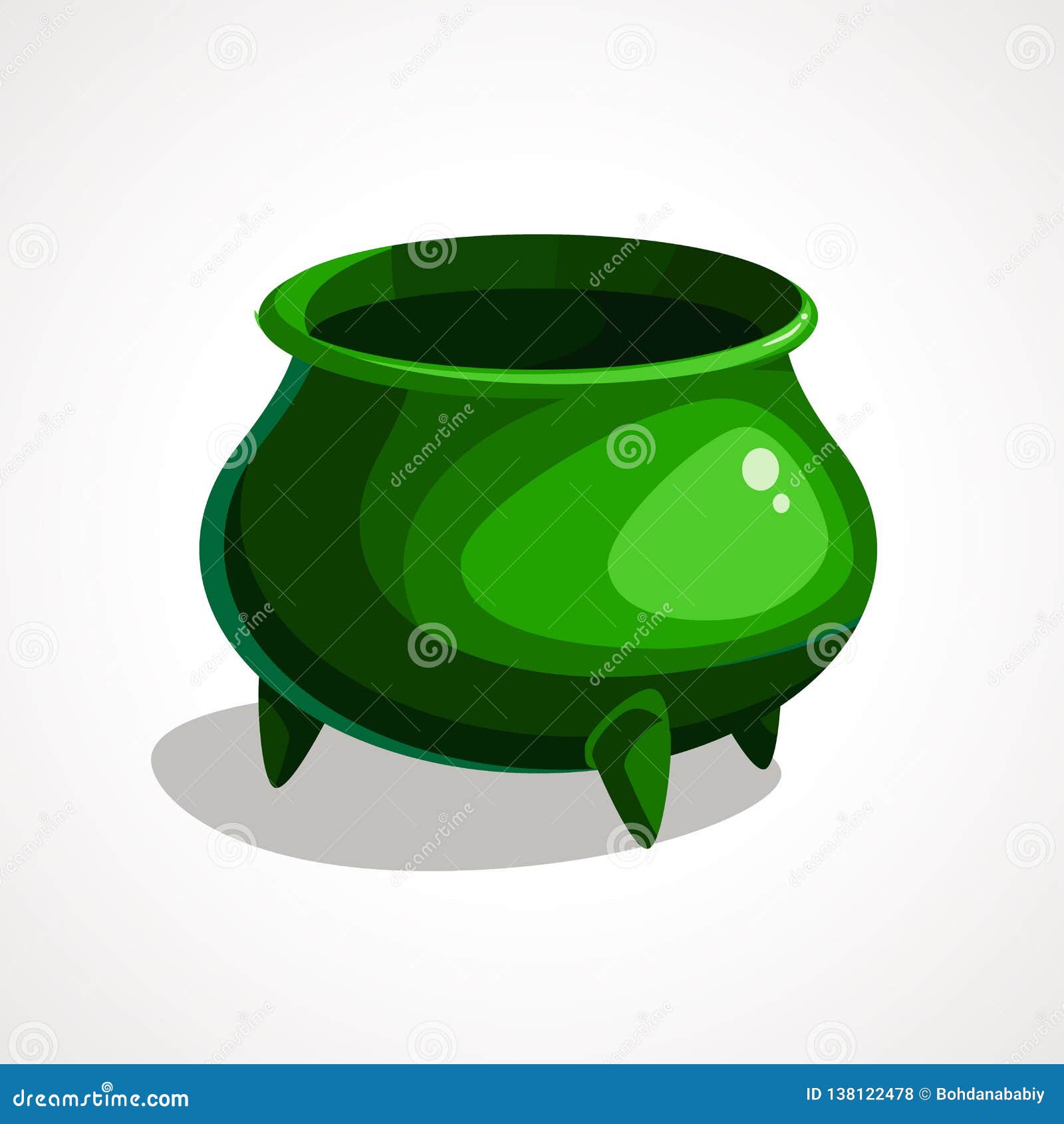 Cartoon Illustration of Green Pot. Vector Illustration Stock Vector ...