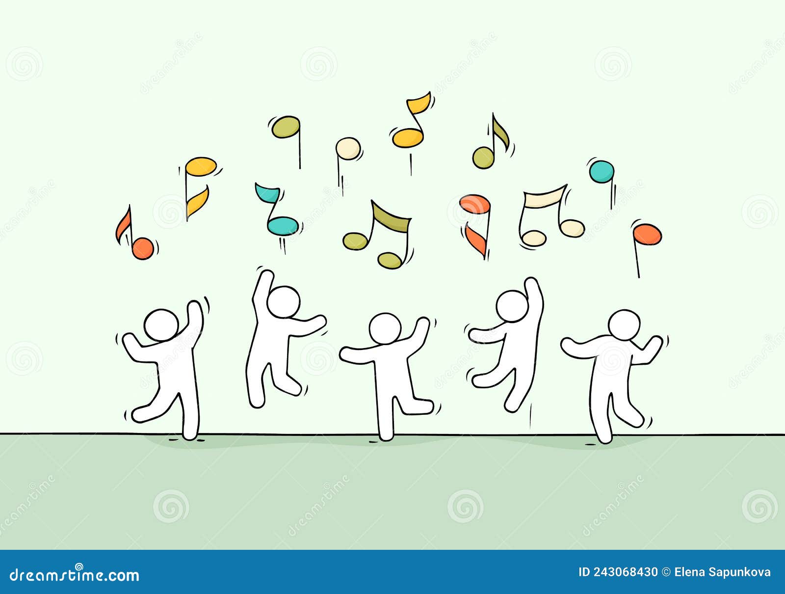 Happy people and notes stock vector. Illustration of doodle - 243068430