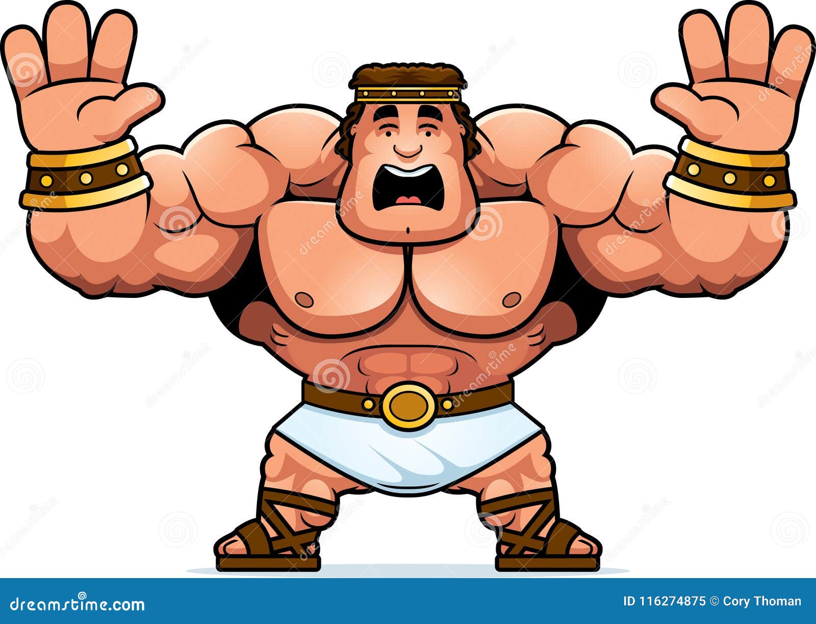 Cartoon Hercules Scared stock vector. Illustration of surrender - 116274875