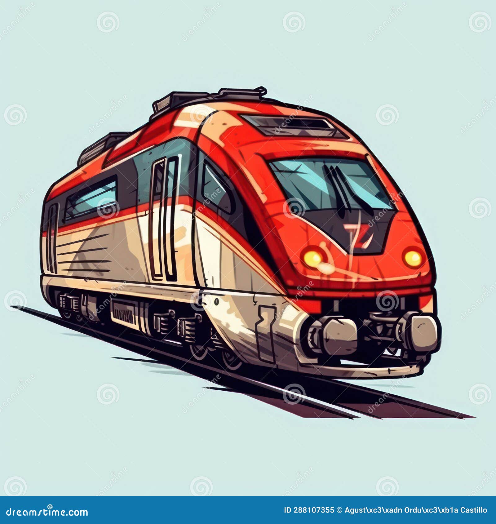 Cartoon Illustration of a High Speed Train. Stock Illustration ...
