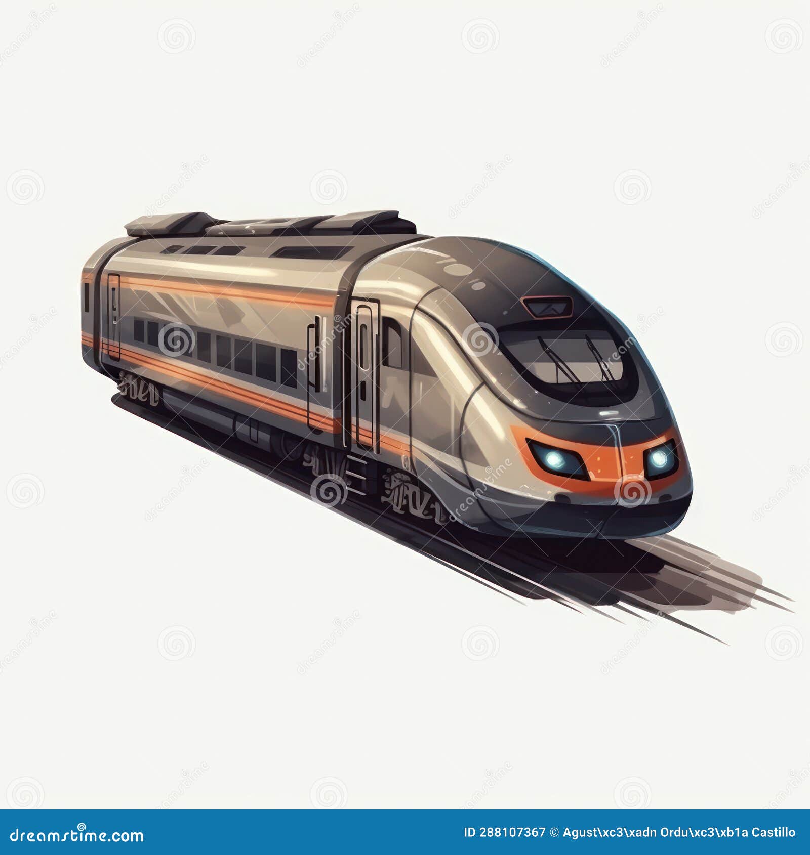 Cartoon Illustration of a High Speed Train. Stock Illustration ...