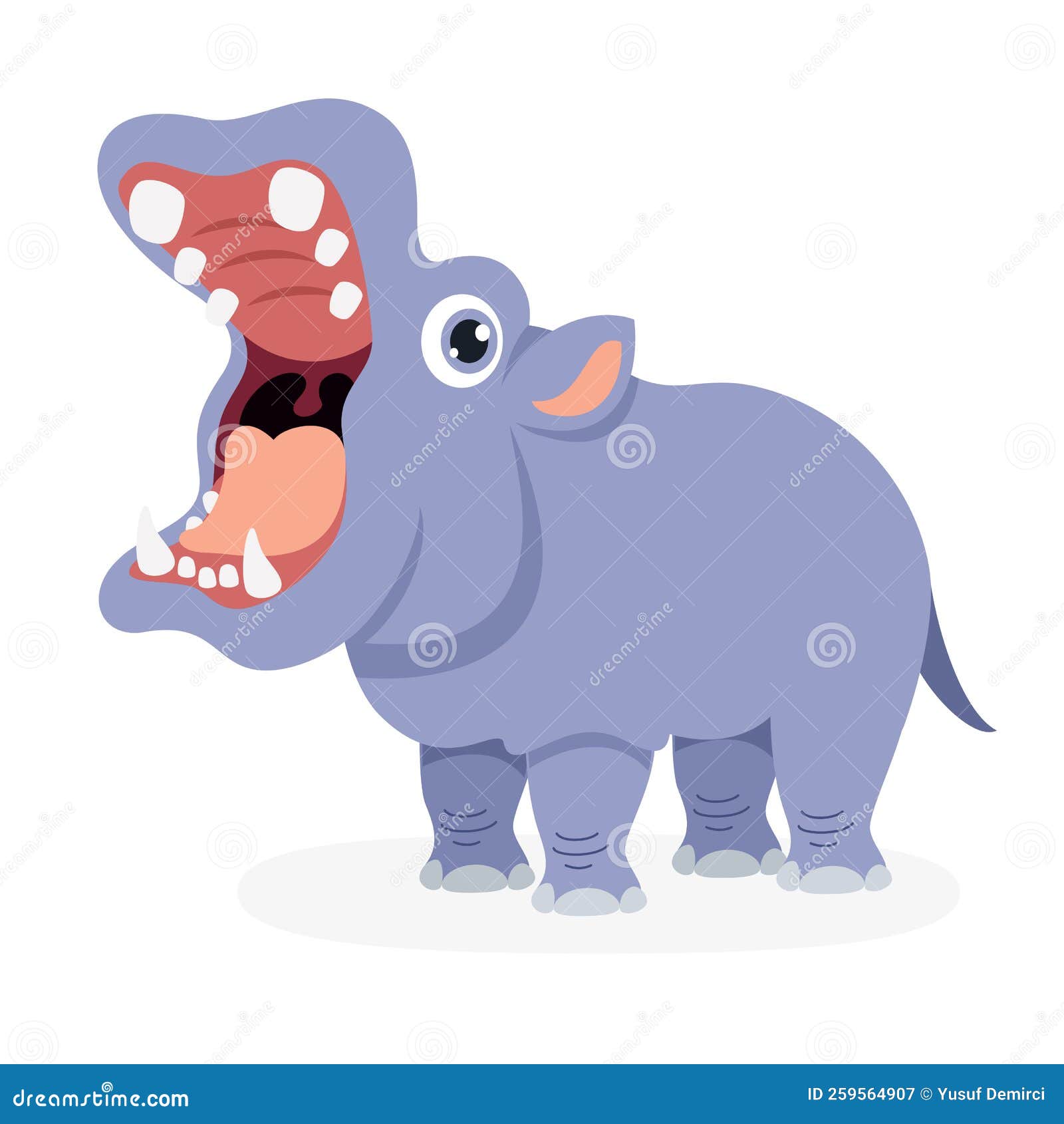 Cartoon Illustration of a Hippo Stock Illustration - Illustration of ...