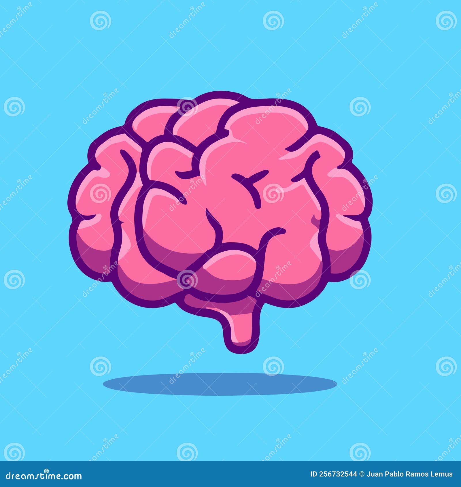 Cartoon Illustration of Human Brain Stock Illustration - Illustration ...