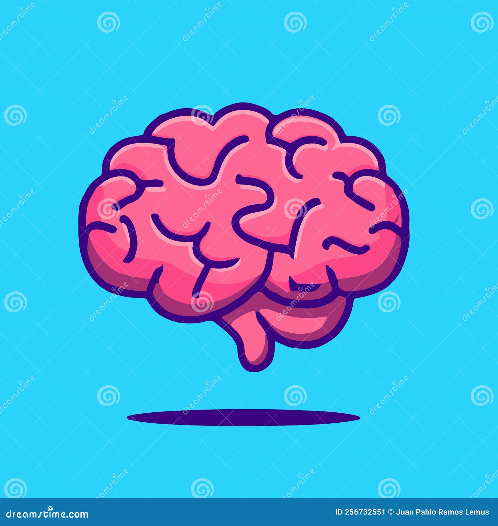 Cartoon Illustration of Human Brain Stock Illustration - Illustration ...