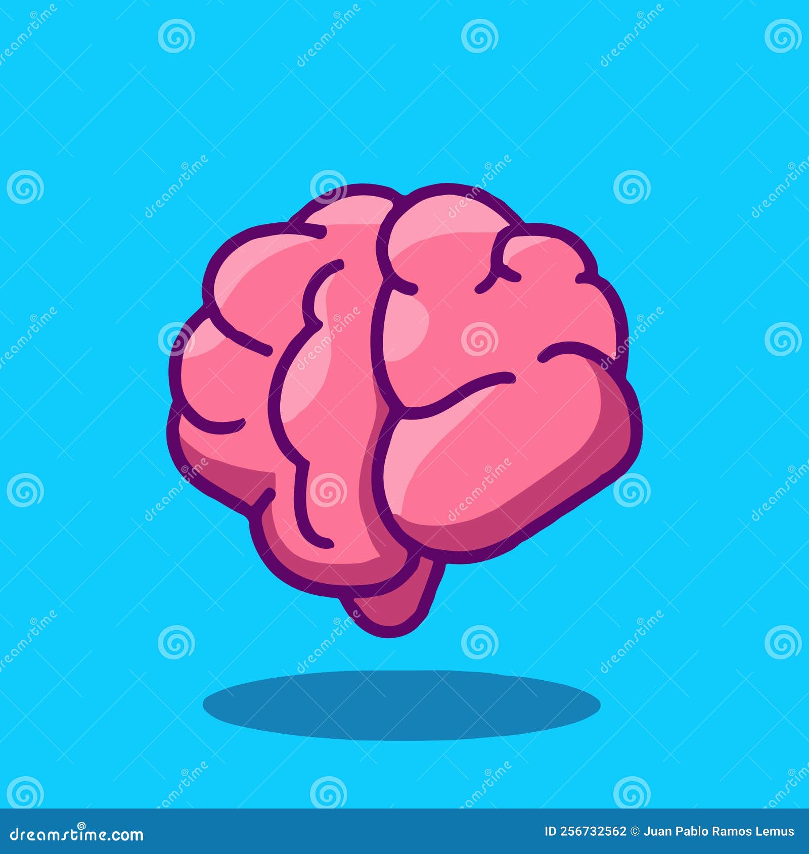 Cartoon Illustration of Human Brain Stock Illustration - Illustration ...