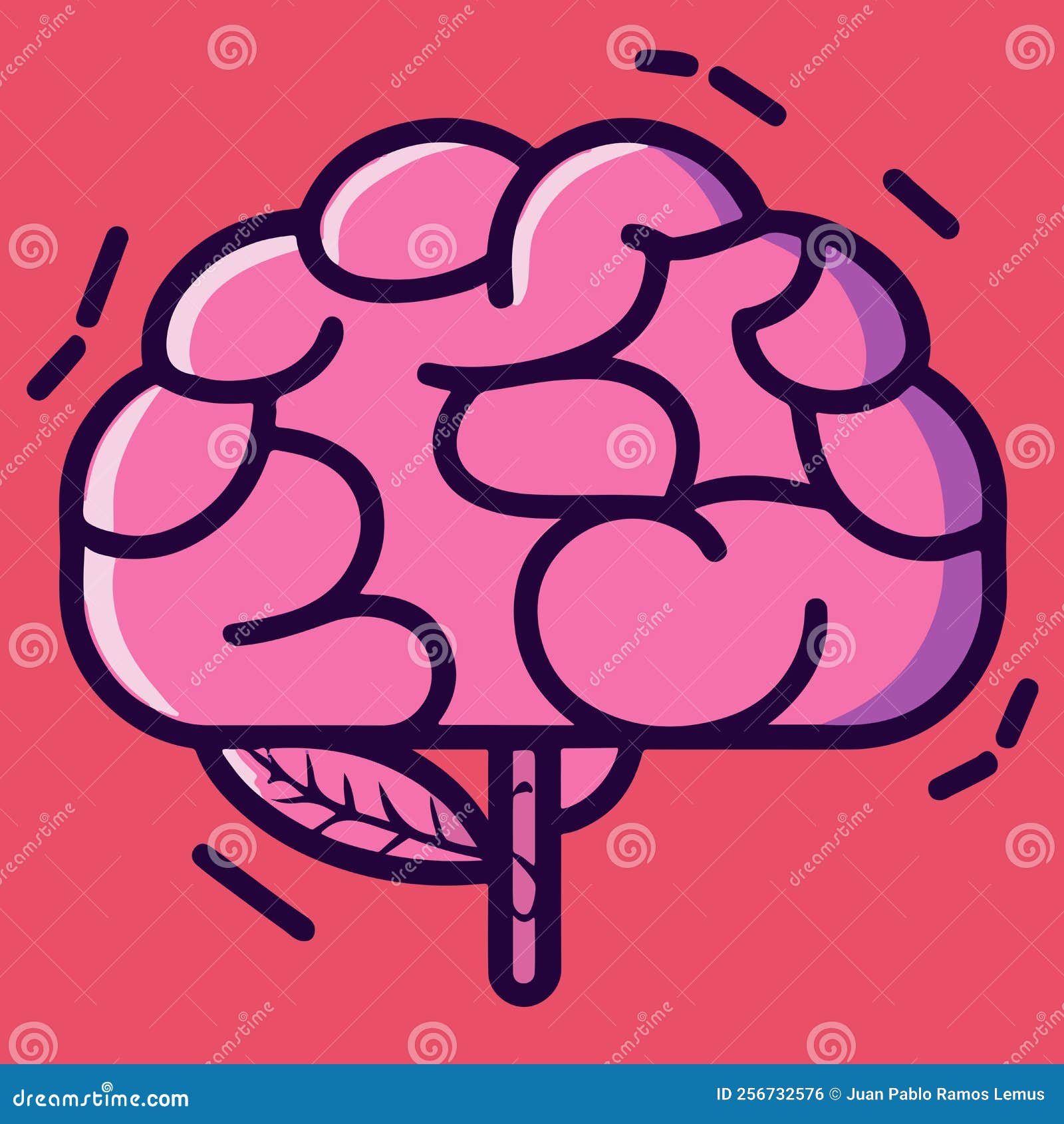 Cartoon Illustration of Human Brain Stock Illustration - Illustration ...
