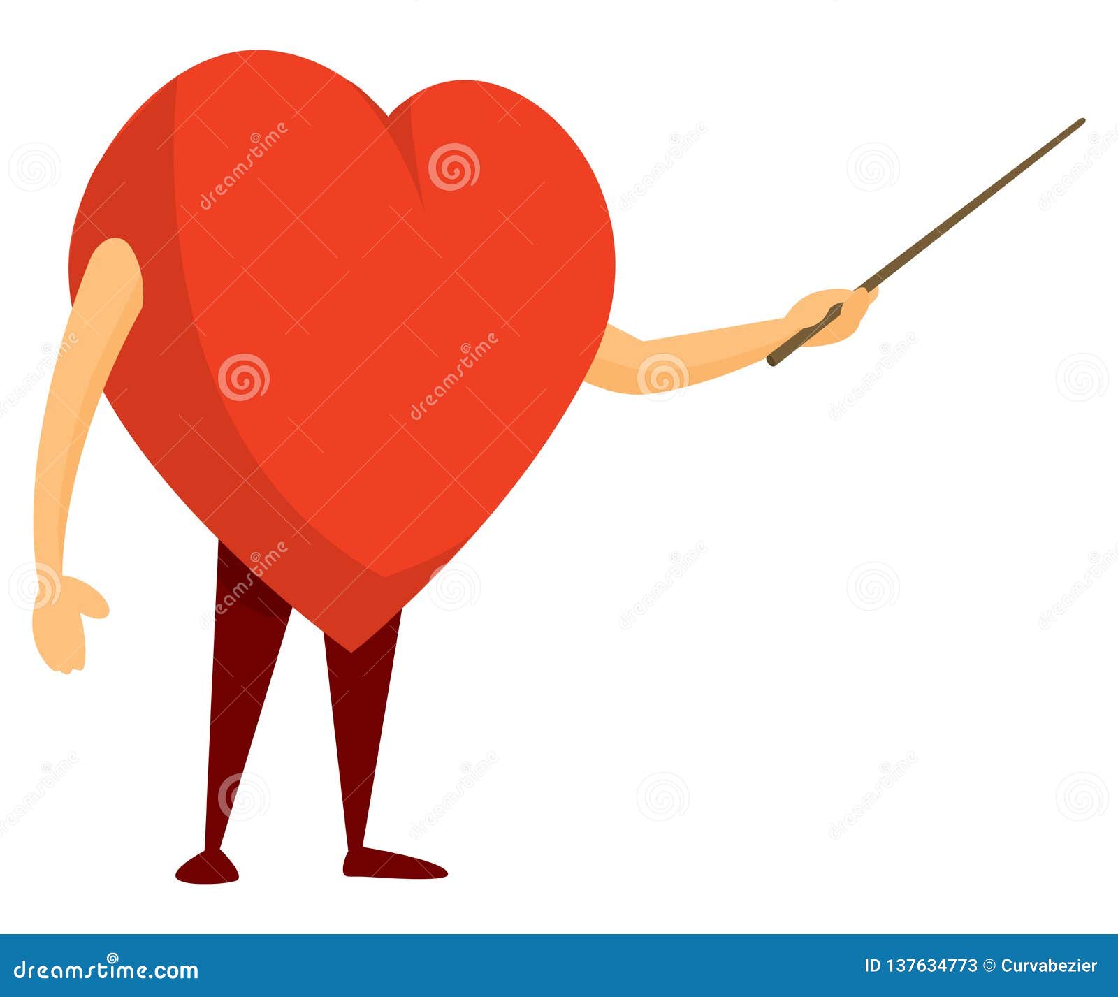 Heart Teaching or Holding a Pointer in Presentation Stock Vector ...