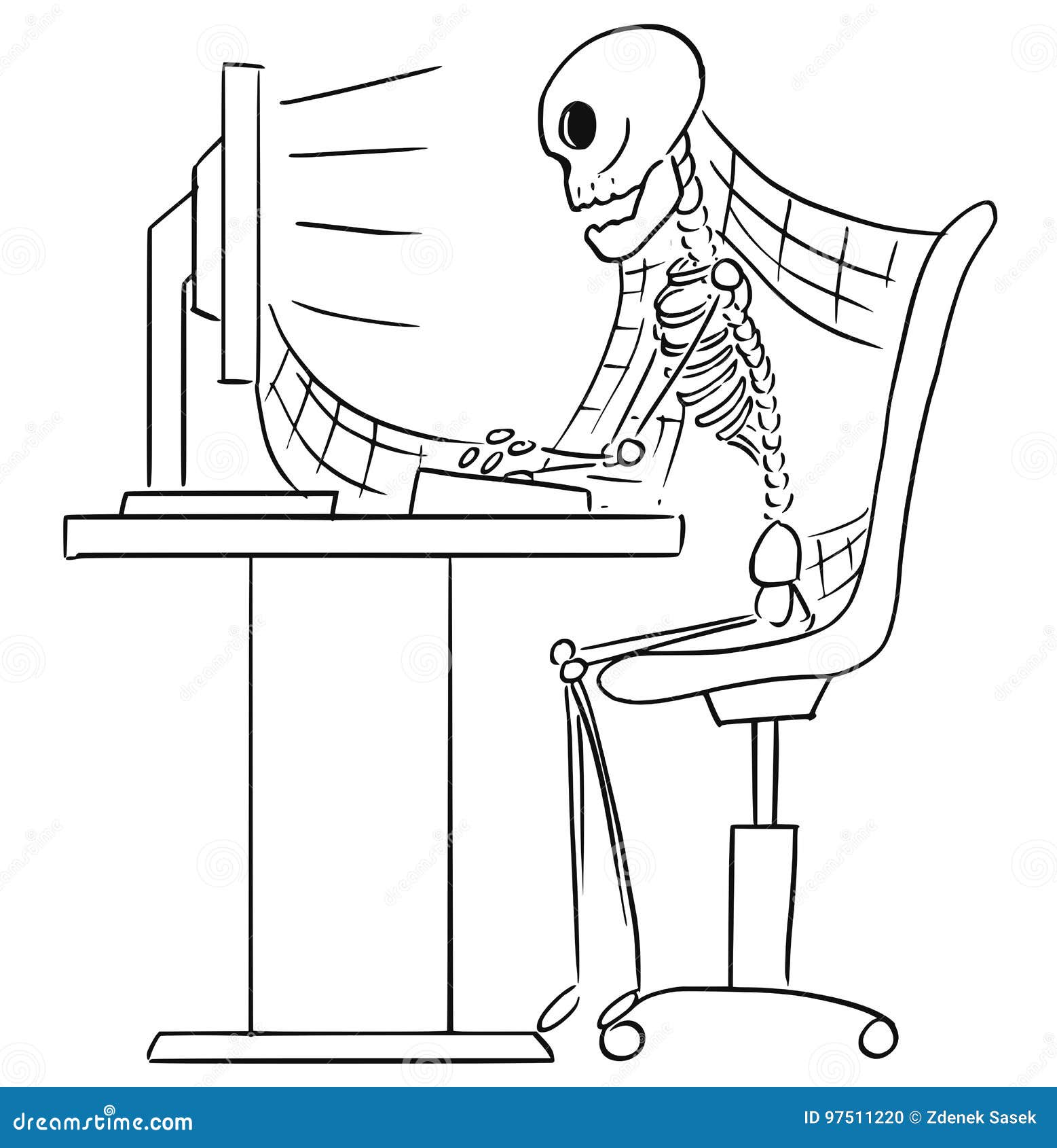 Skeleton Office Stock Illustrations – 974 Skeleton Office Stock ...