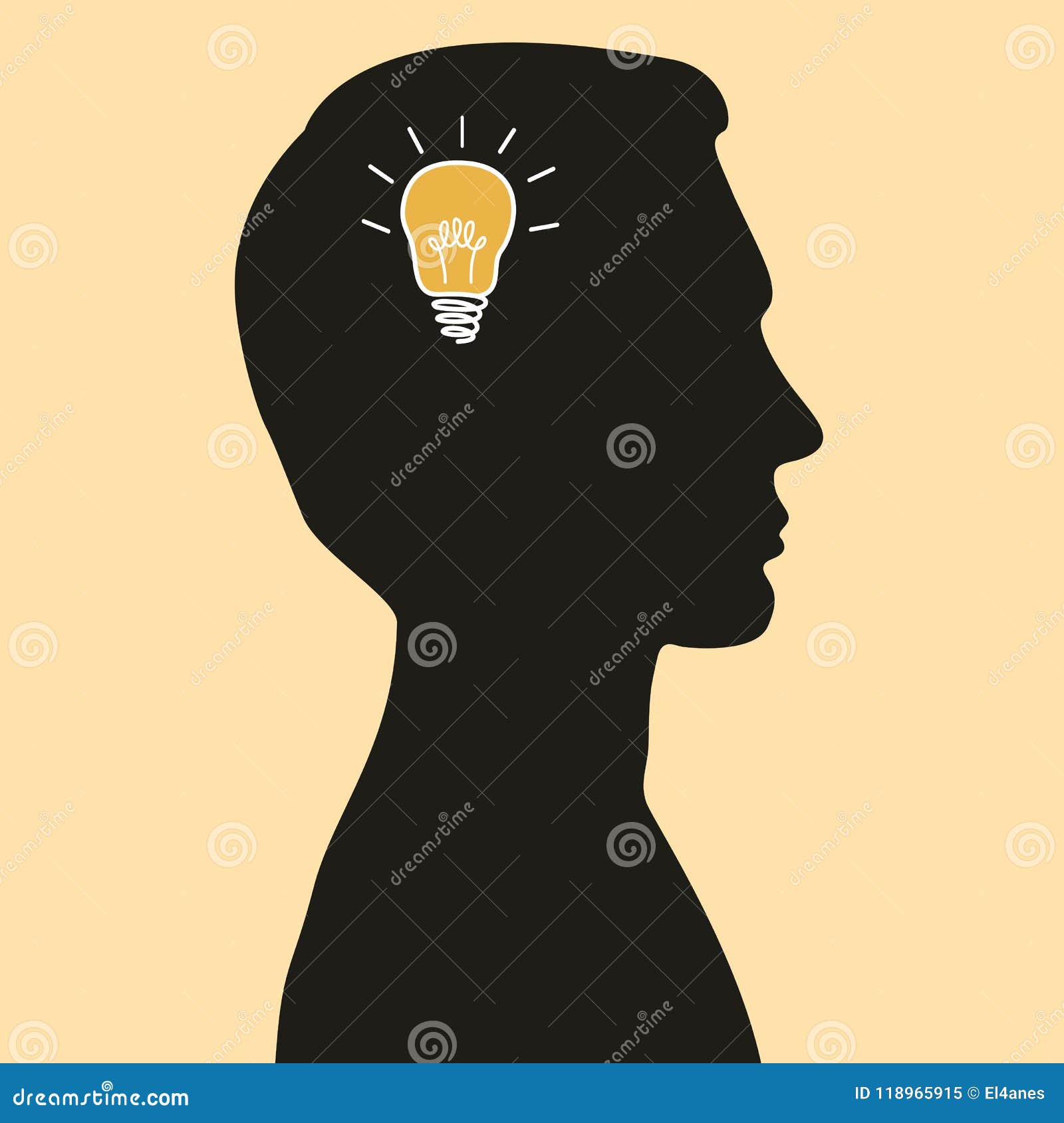 Man with Light bulb stock vector. Illustration of power - 118965915