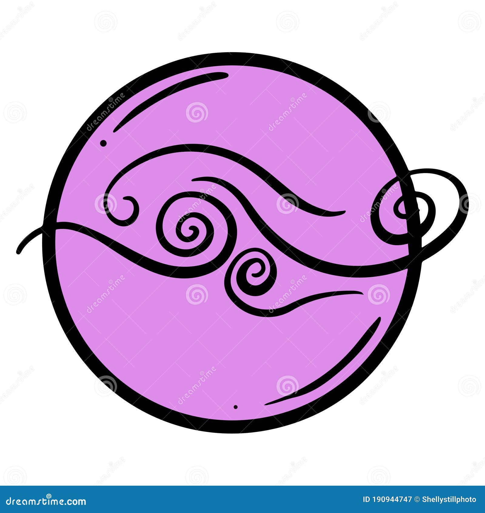 Cartoon Illustration of an Imaginary Plant in Space for Logo or Icon ...