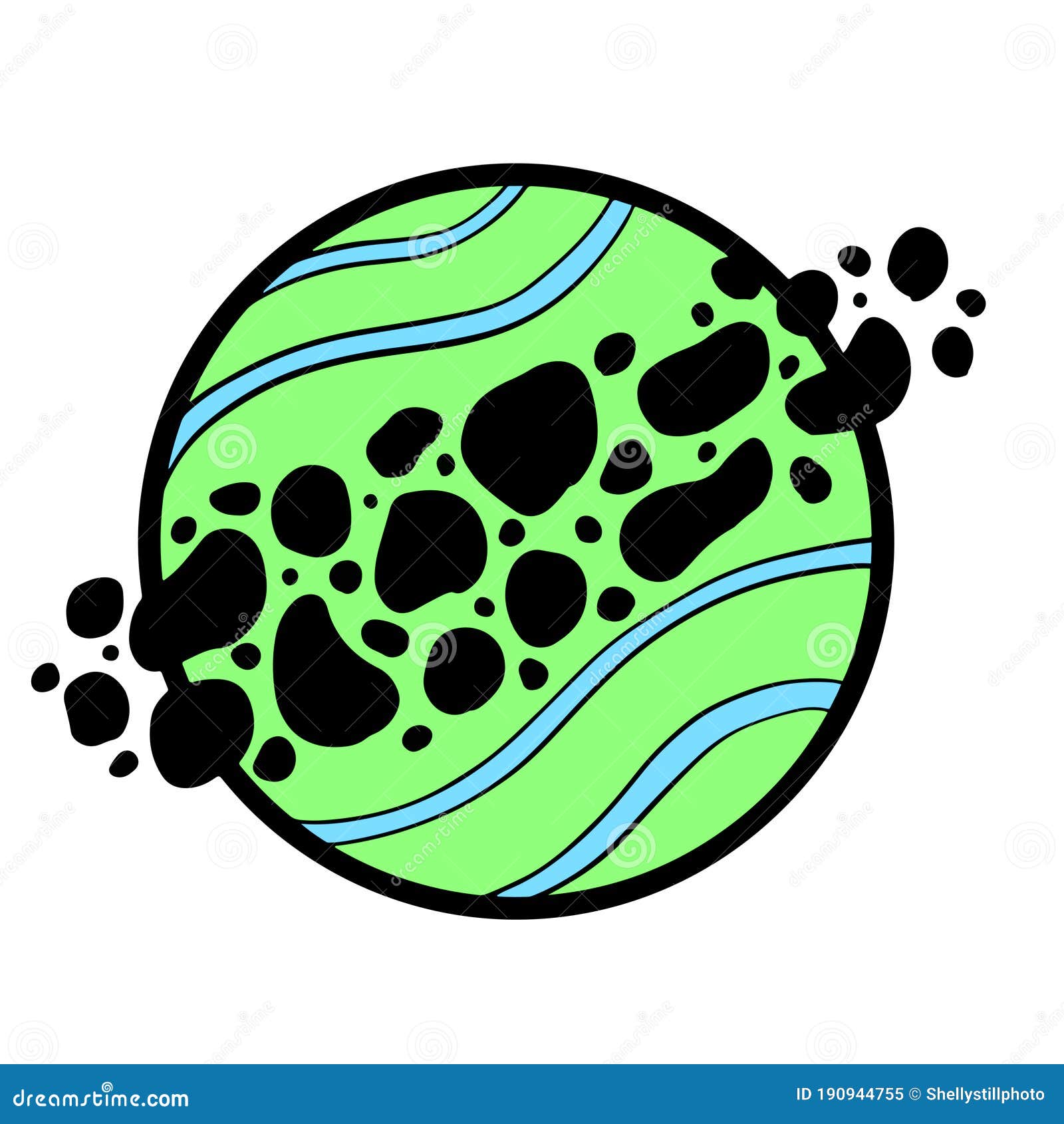 Cartoon Illustration of an Imaginary Plant in Space for Logo or Icon ...