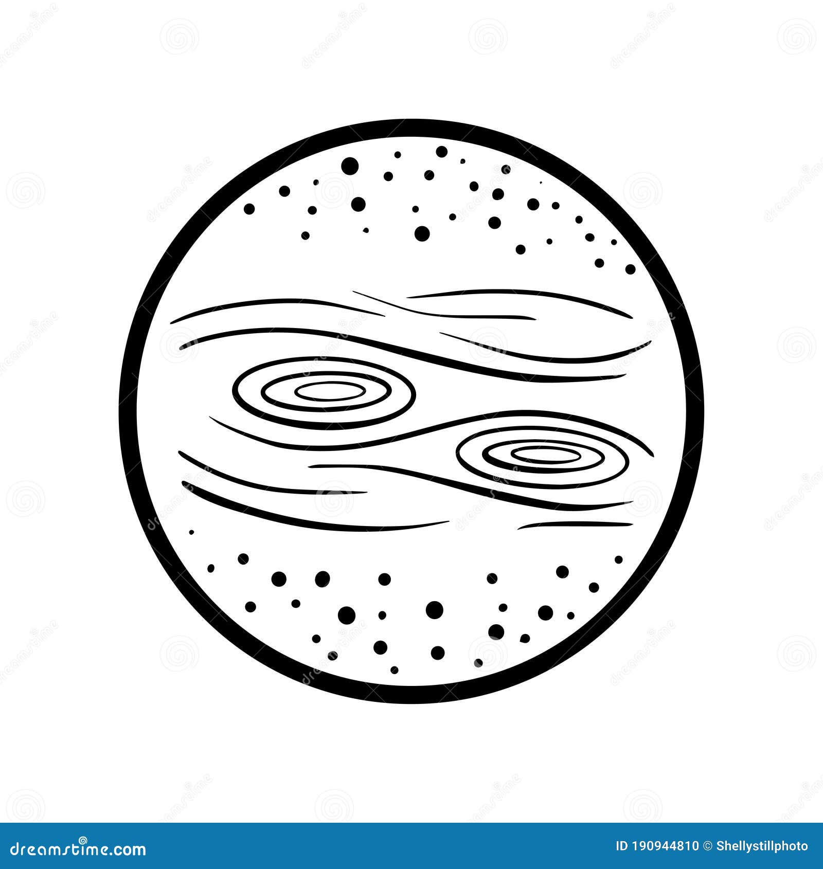 Cartoon Illustration of an Imaginary Plant in Space for Logo or Icon ...