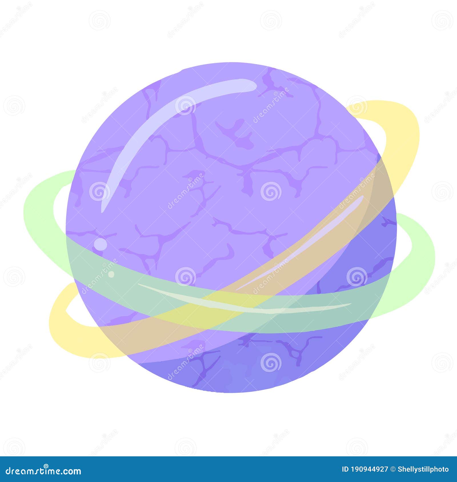 Cartoon Illustration of an Imaginary Plant in Space for Logo or Icon ...