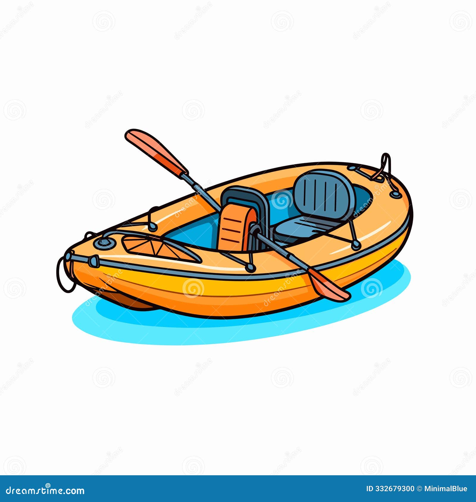 Cartoon Illustration Of An Inflatable Boat With Oars | CartoonDealer ...
