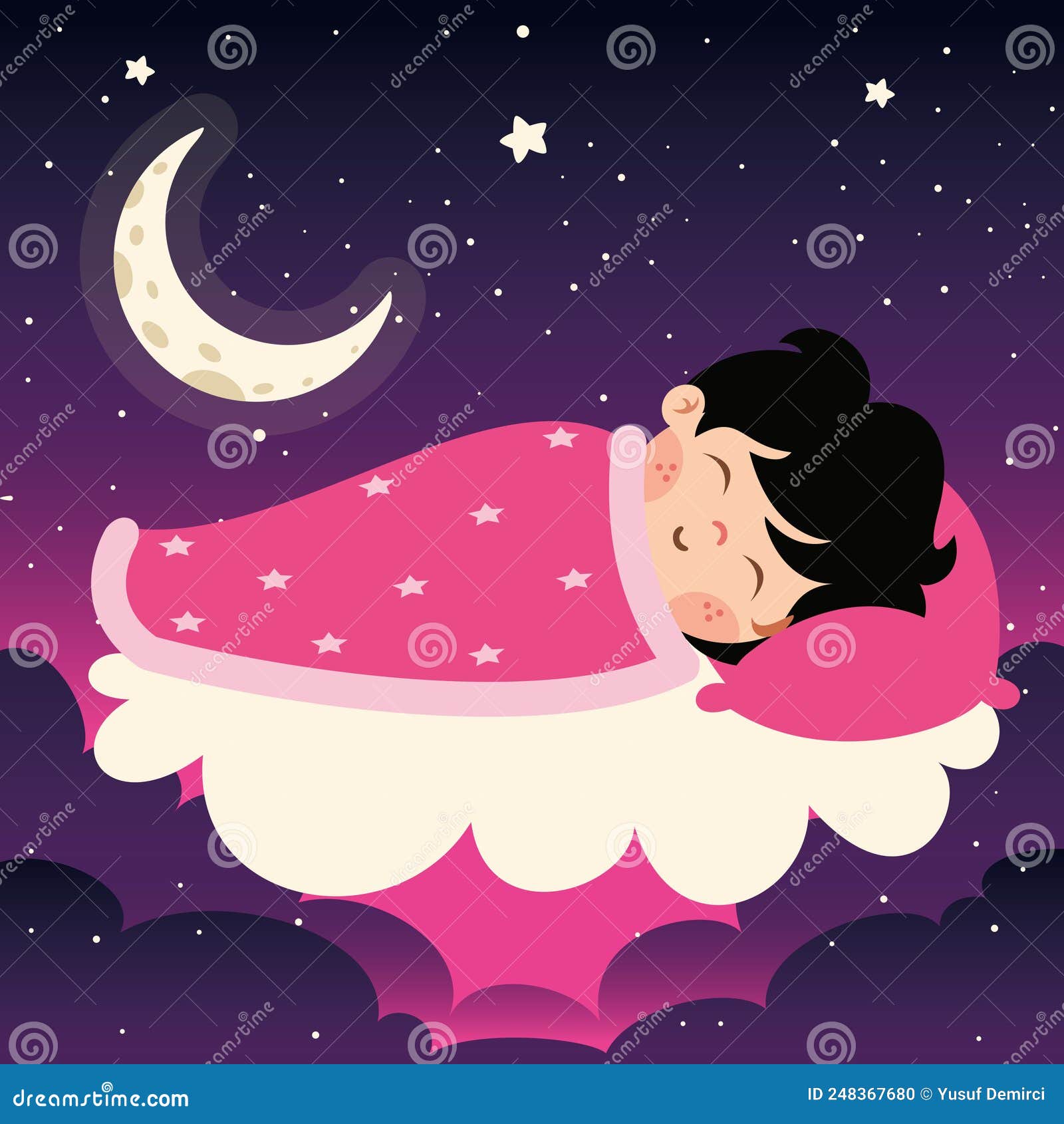 Cartoon Illustration of Kid Sleeping Stock Illustration - Illustration ...