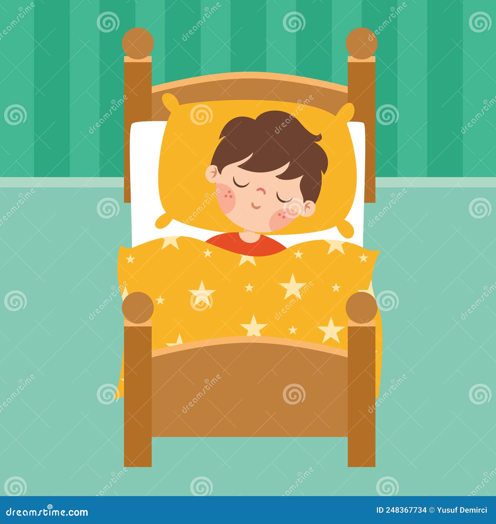 Cartoon Illustration of Kid Sleeping Stock Illustration - Illustration ...