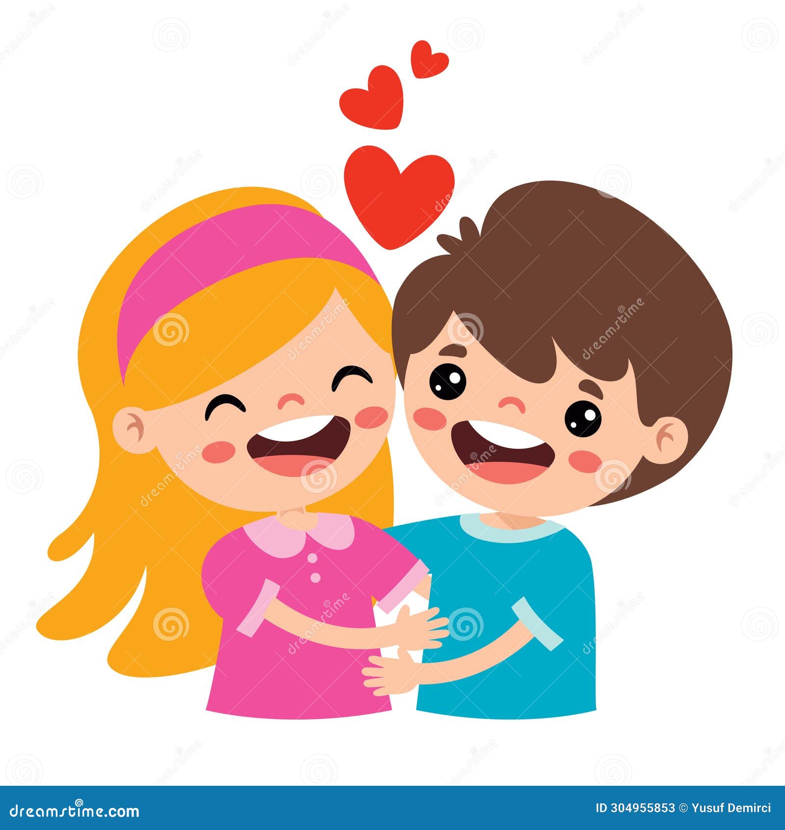 Cartoon Illustration of Kids Hugging Stock Illustration - Illustration ...