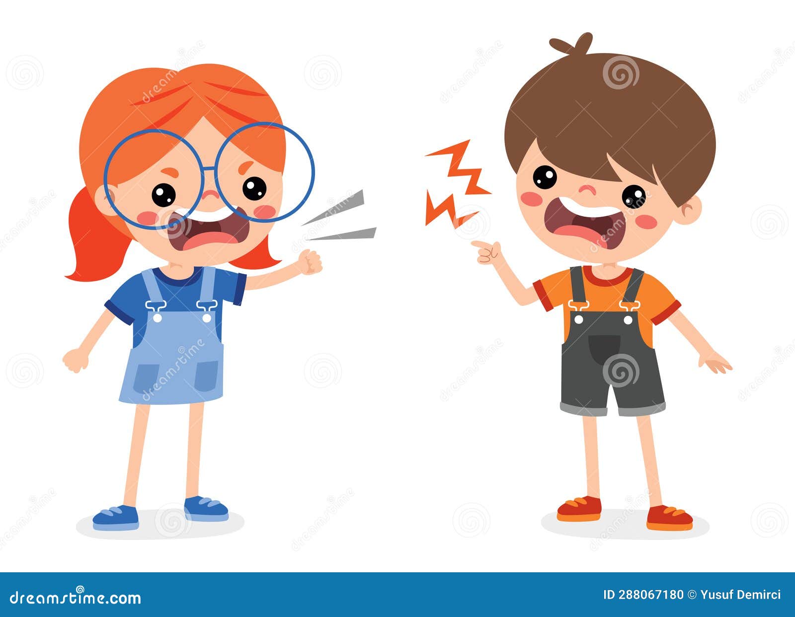 Cartoon Illustration of Kids Quarrel Stock Vector - Illustration of ...