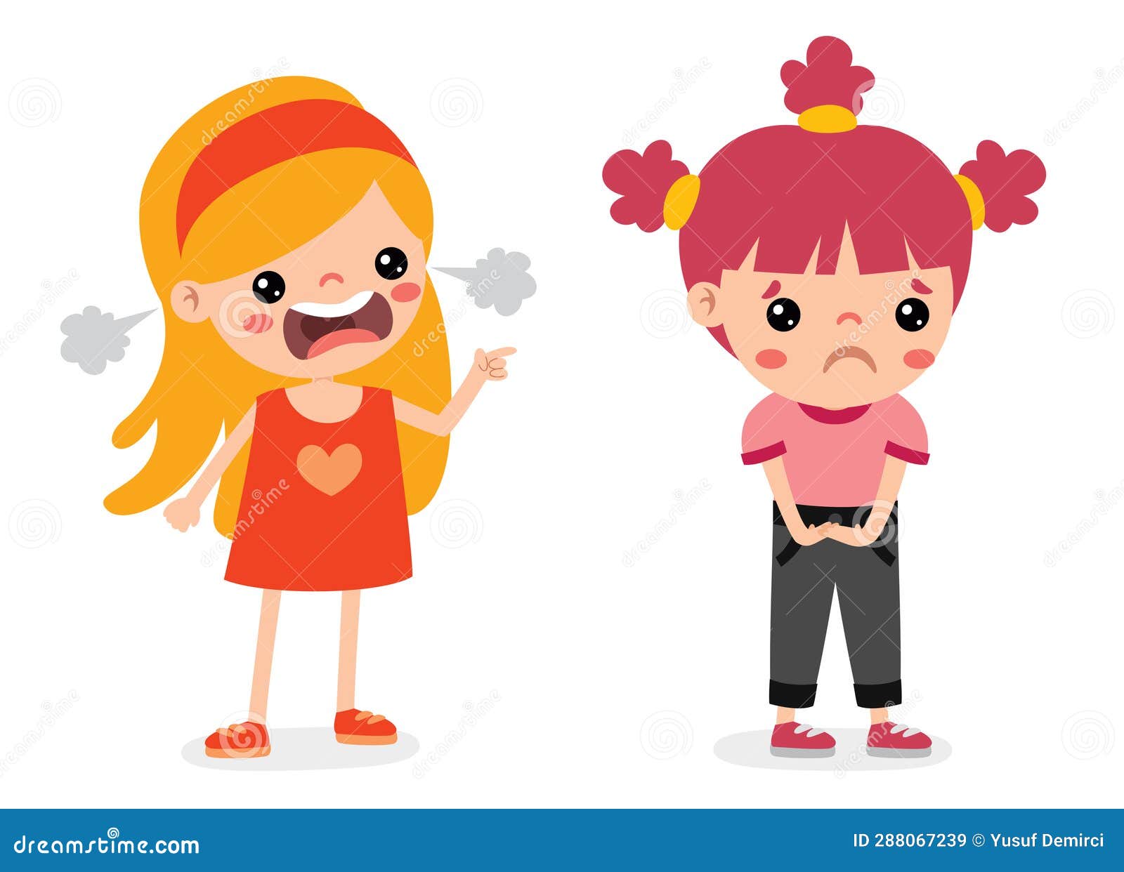 Cartoon Illustration of Kids Quarrel Stock Illustration - Illustration ...