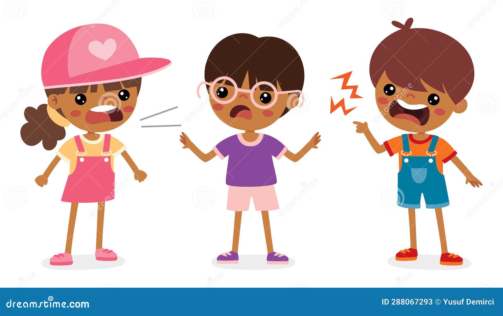 Cartoon Illustration of Kids Quarrel Stock Illustration - Illustration ...