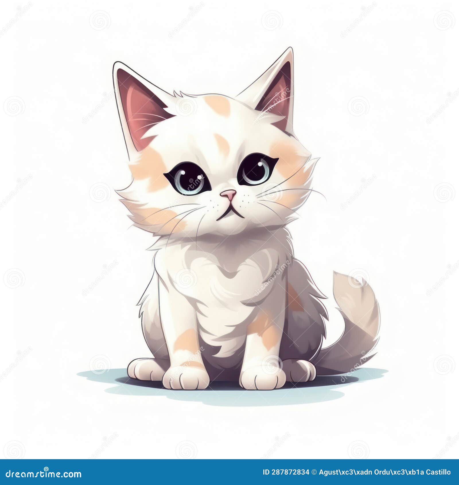 A Cartoon Illustration of a Kitten. Stock Illustration - Illustration ...