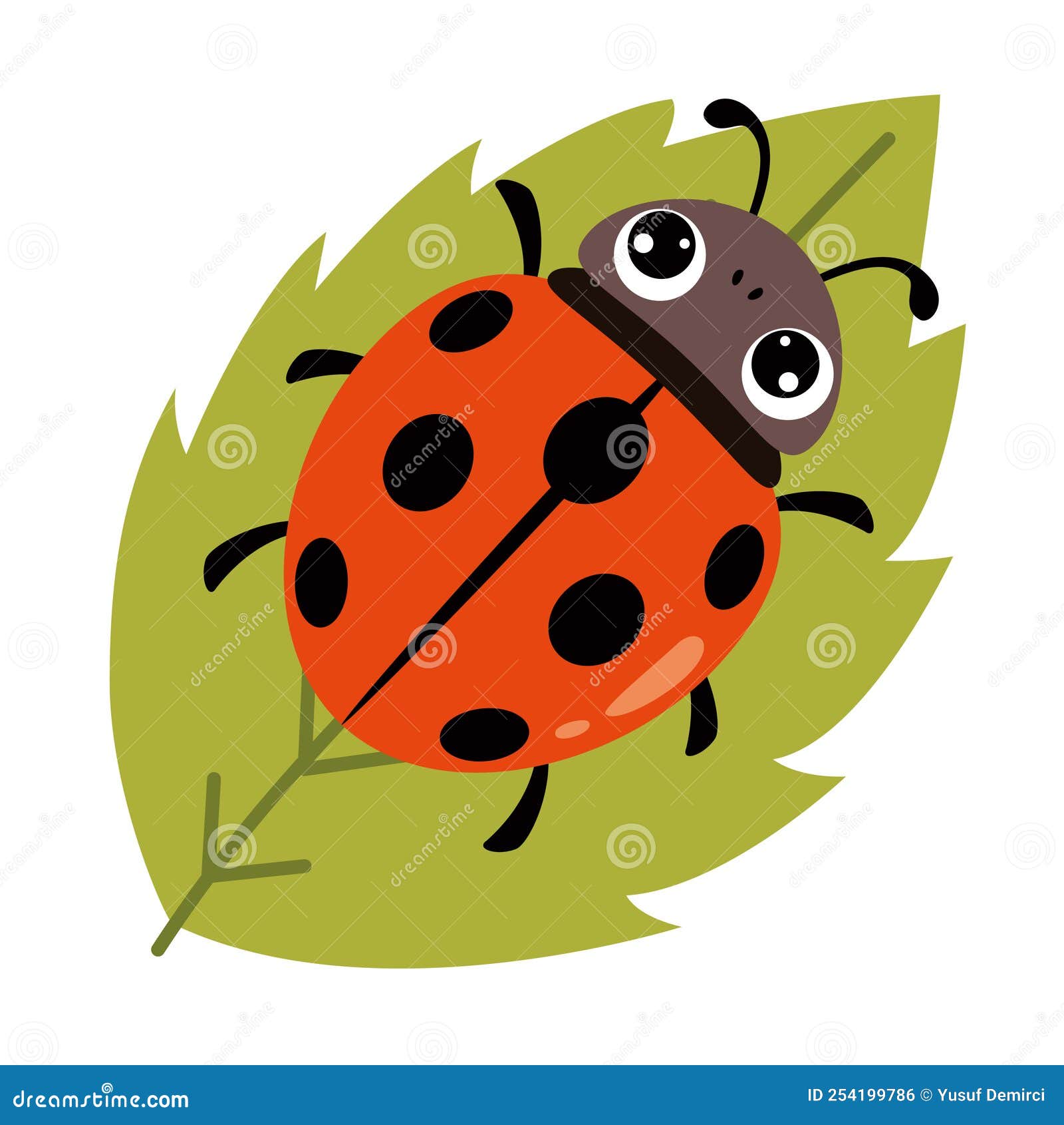 Cartoon Illustration of a Ladybug Stock Vector - Illustration of vector ...