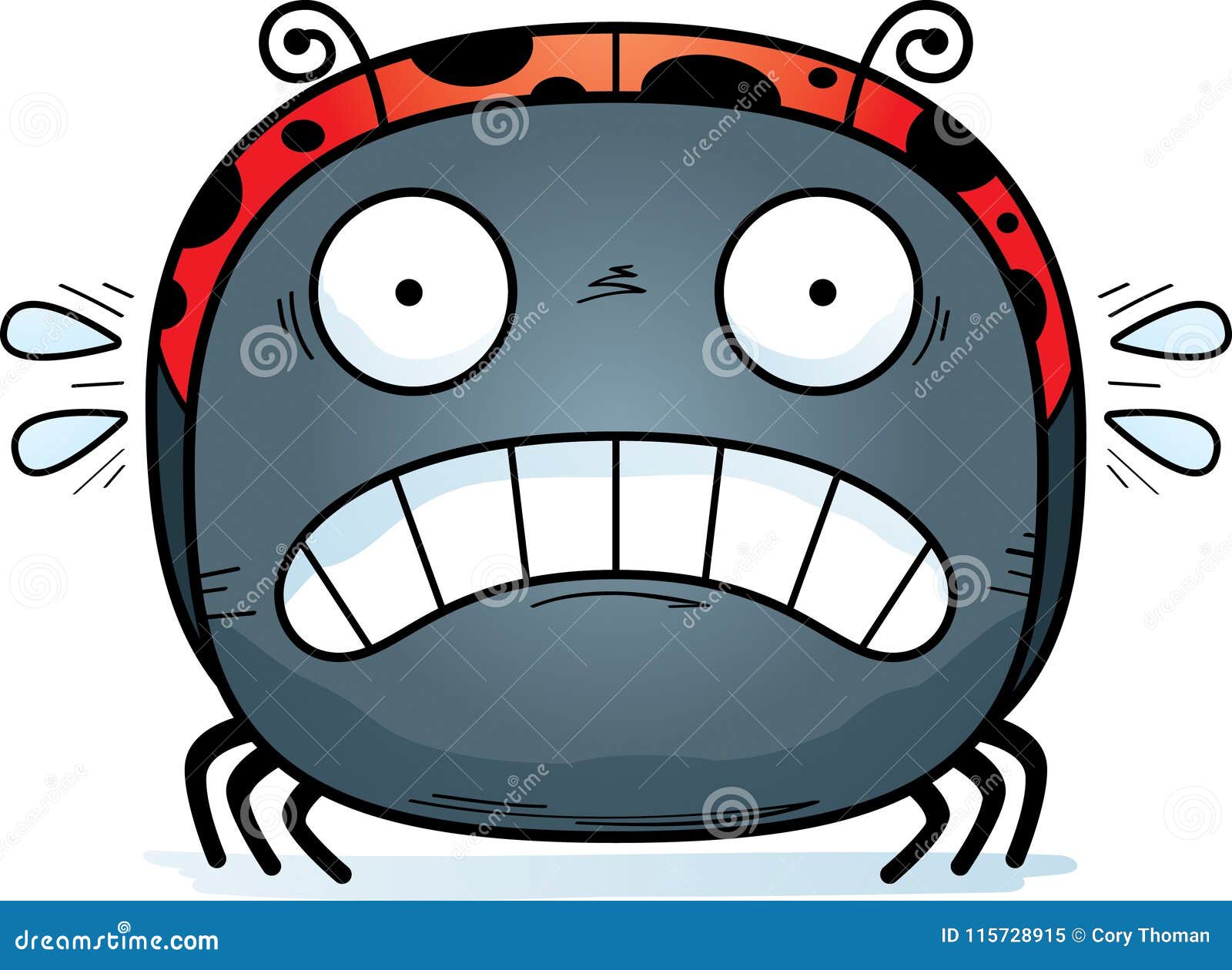 Scared Little Ladybug stock vector. Illustration of terror - 115728915