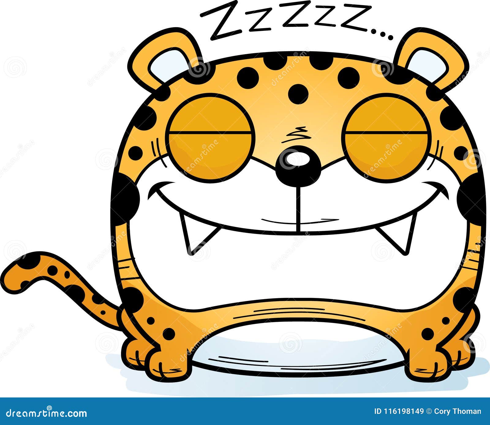 Cartoon Leopard Napping stock vector. Illustration of smiling - 116198149
