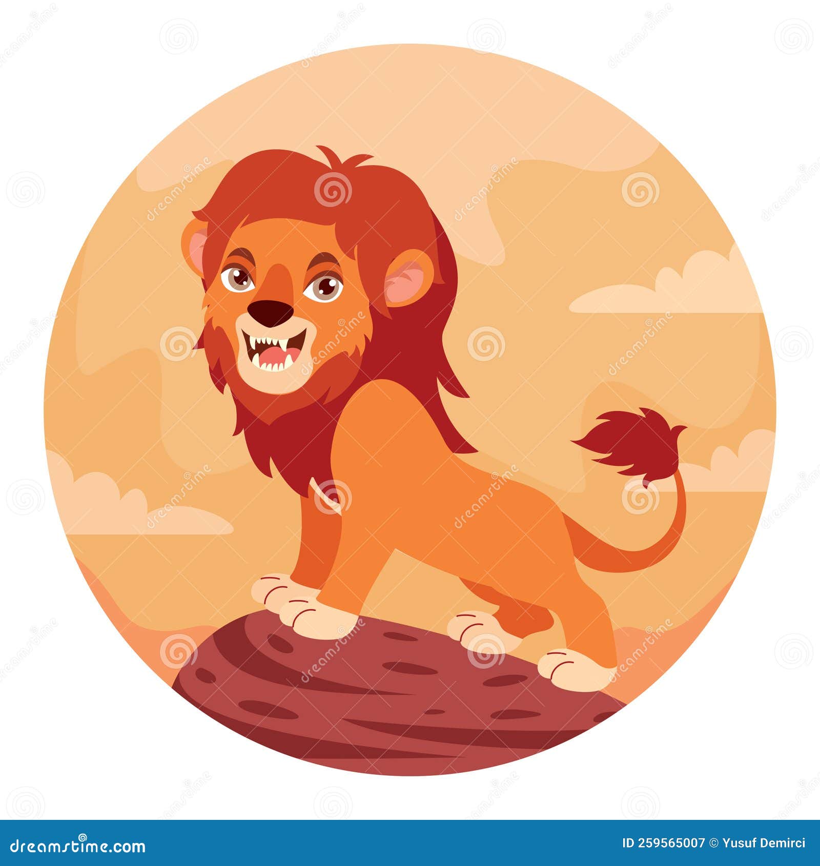 Cartoon Illustration of a Lion Stock Vector - Illustration of vector ...