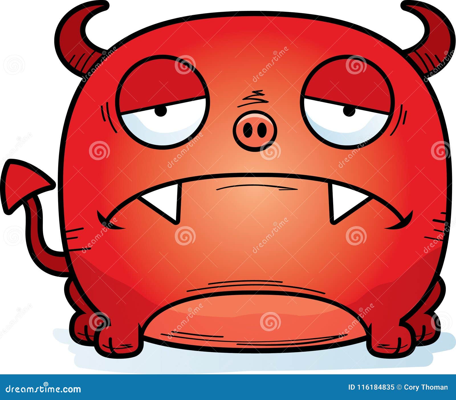 Sad Little Devil stock vector. Illustration of clipart - 116184835
