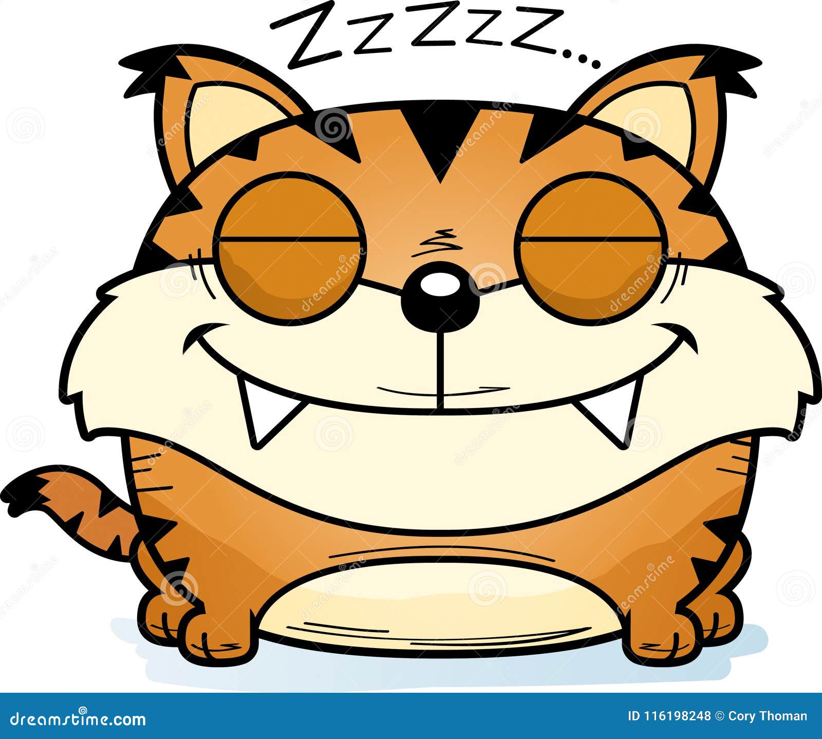Cartoon Lynx Napping stock vector. Illustration of animal - 116198248