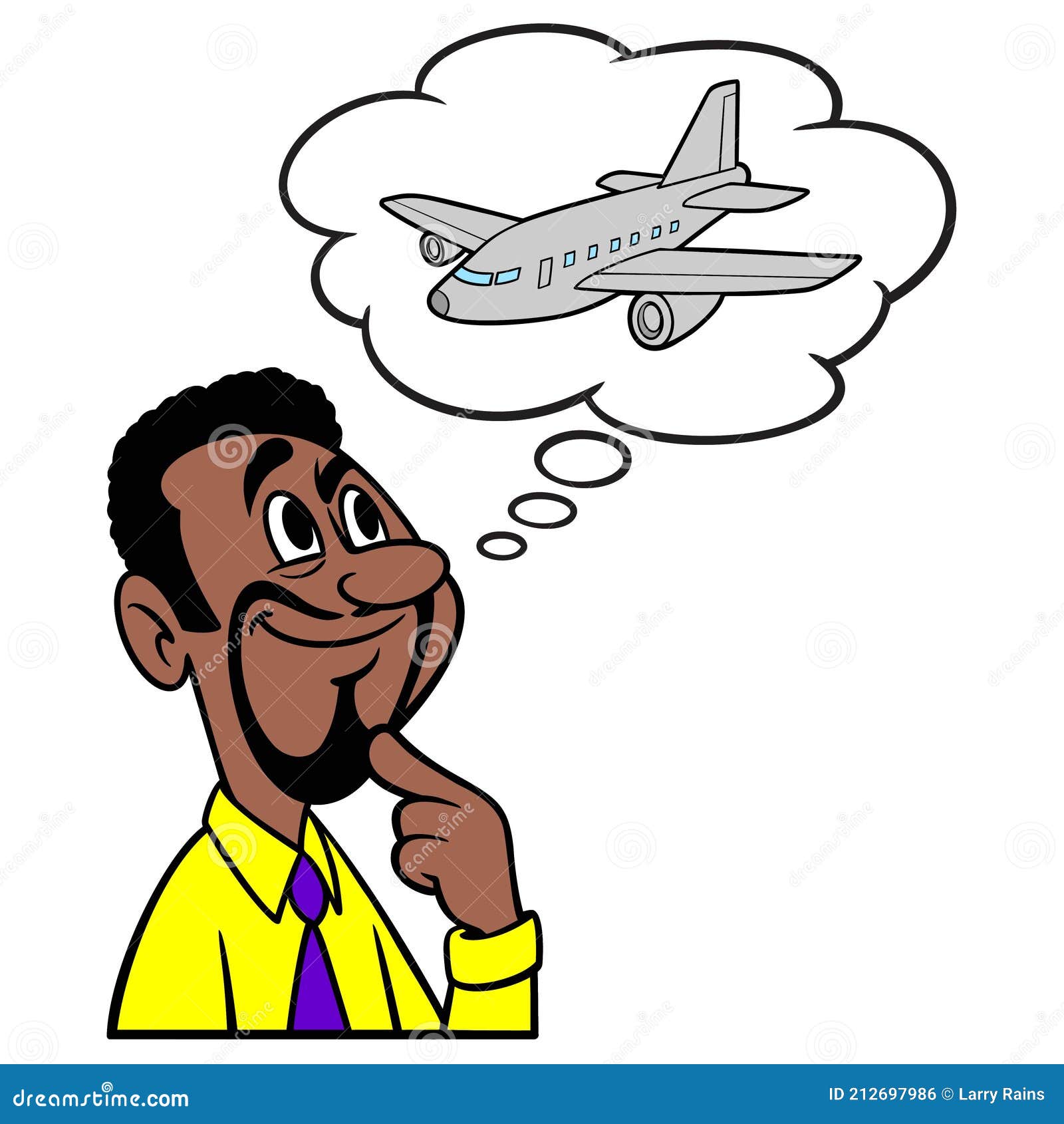 Man Thinking about a Flight Stock Vector - Illustration of thinker ...