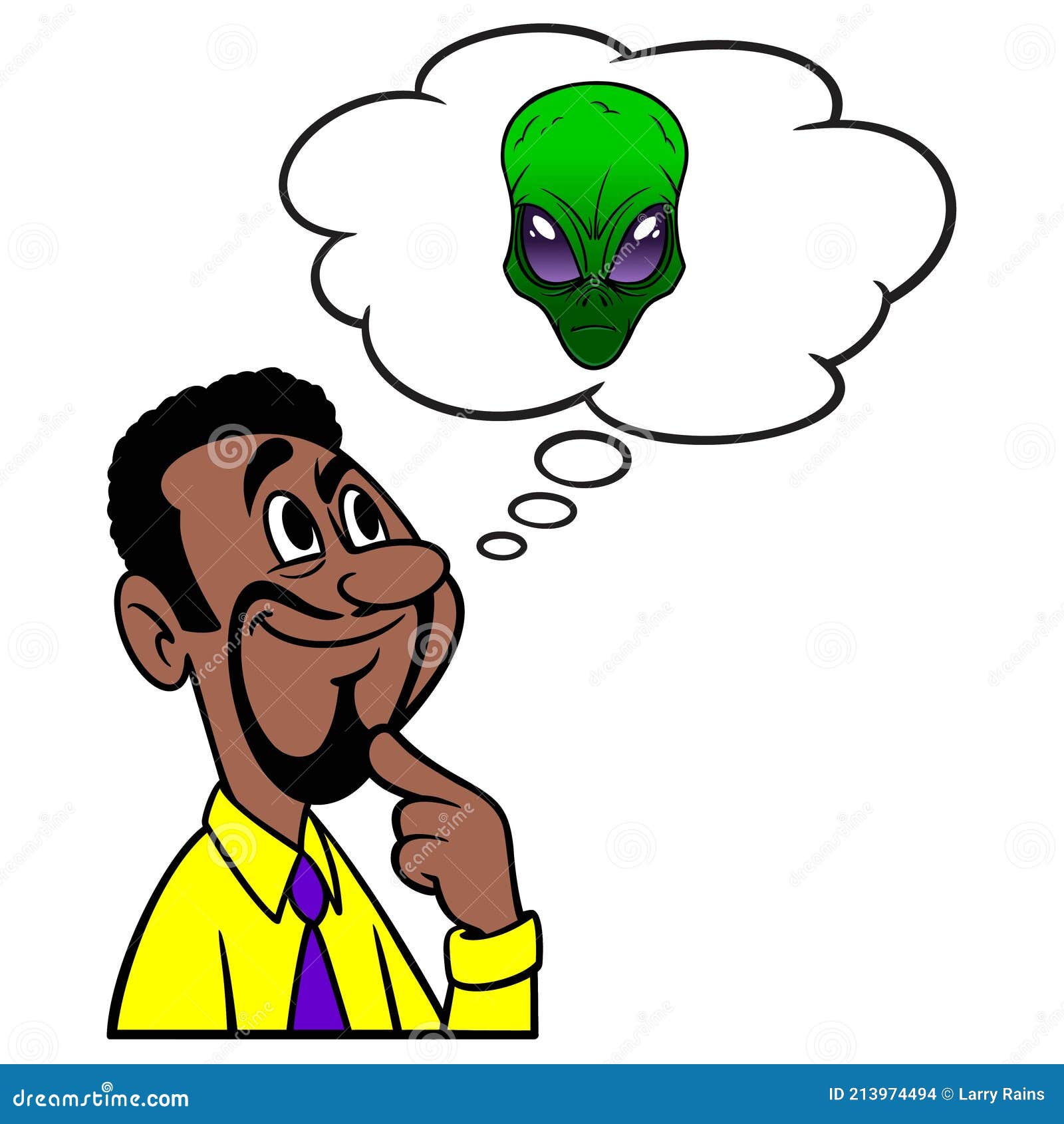 Man thinking about Aliens stock vector. Illustration of roswell - 213974494