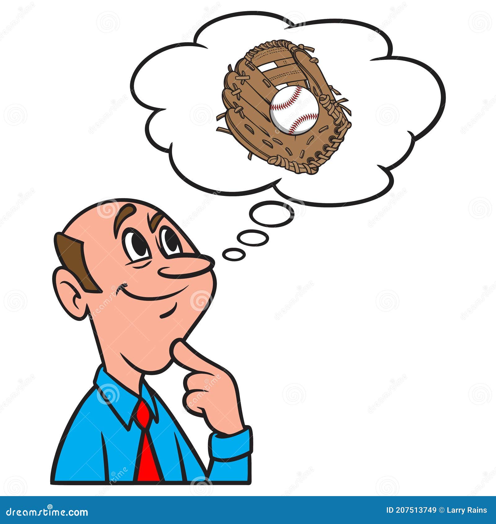 Thinking about Playing Baseball Stock Vector - Illustration of softball ...