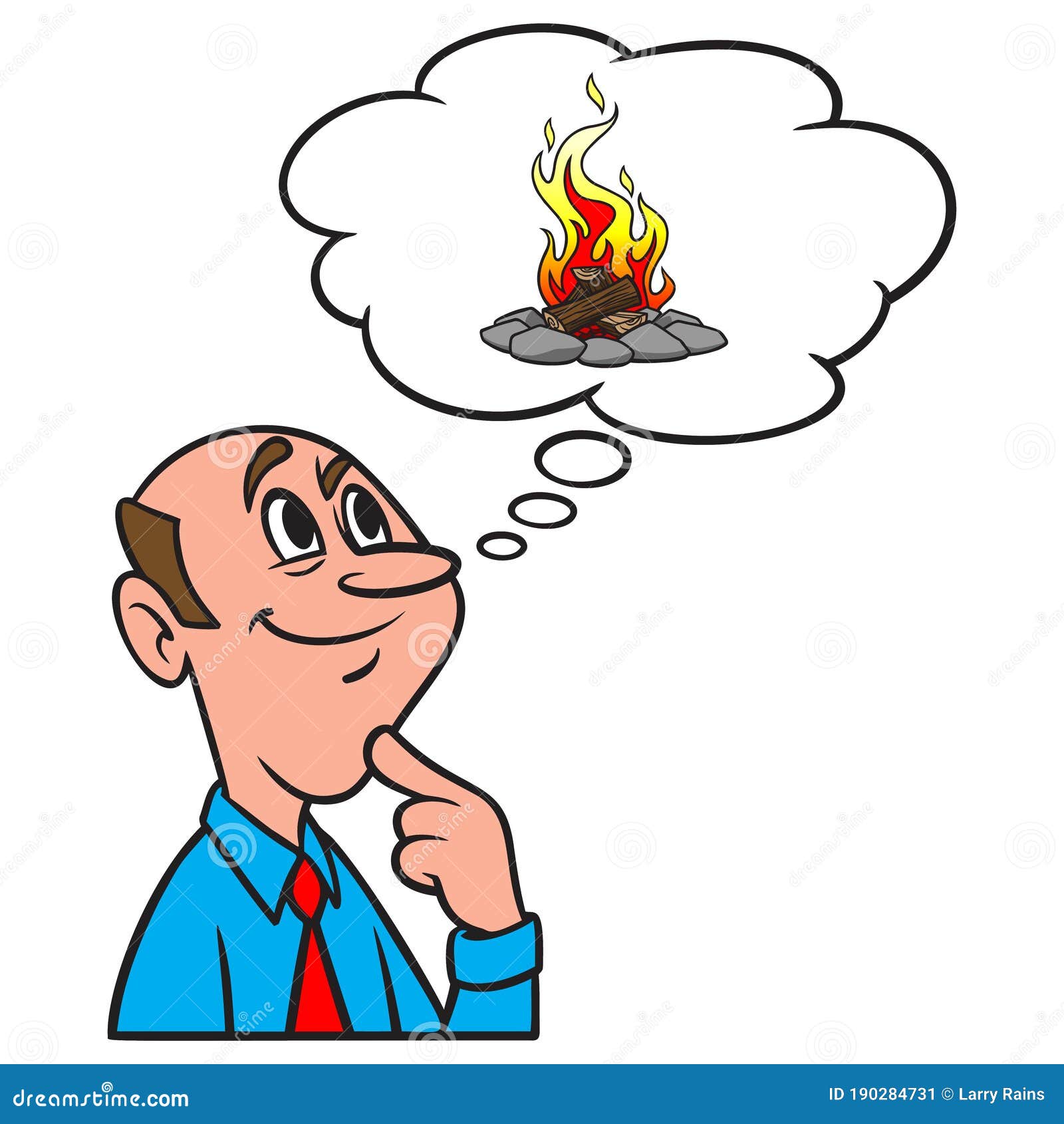 Thinking about a Campfire stock vector. Illustration of ideas - 190284731