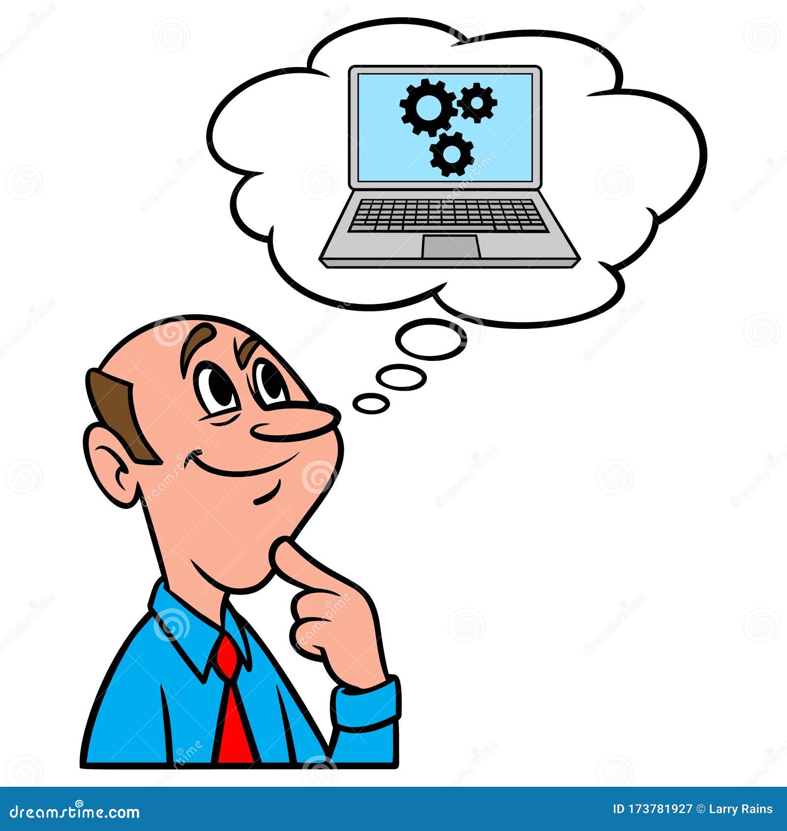 Thinking about Computers stock vector. Illustration of vector - 173781927