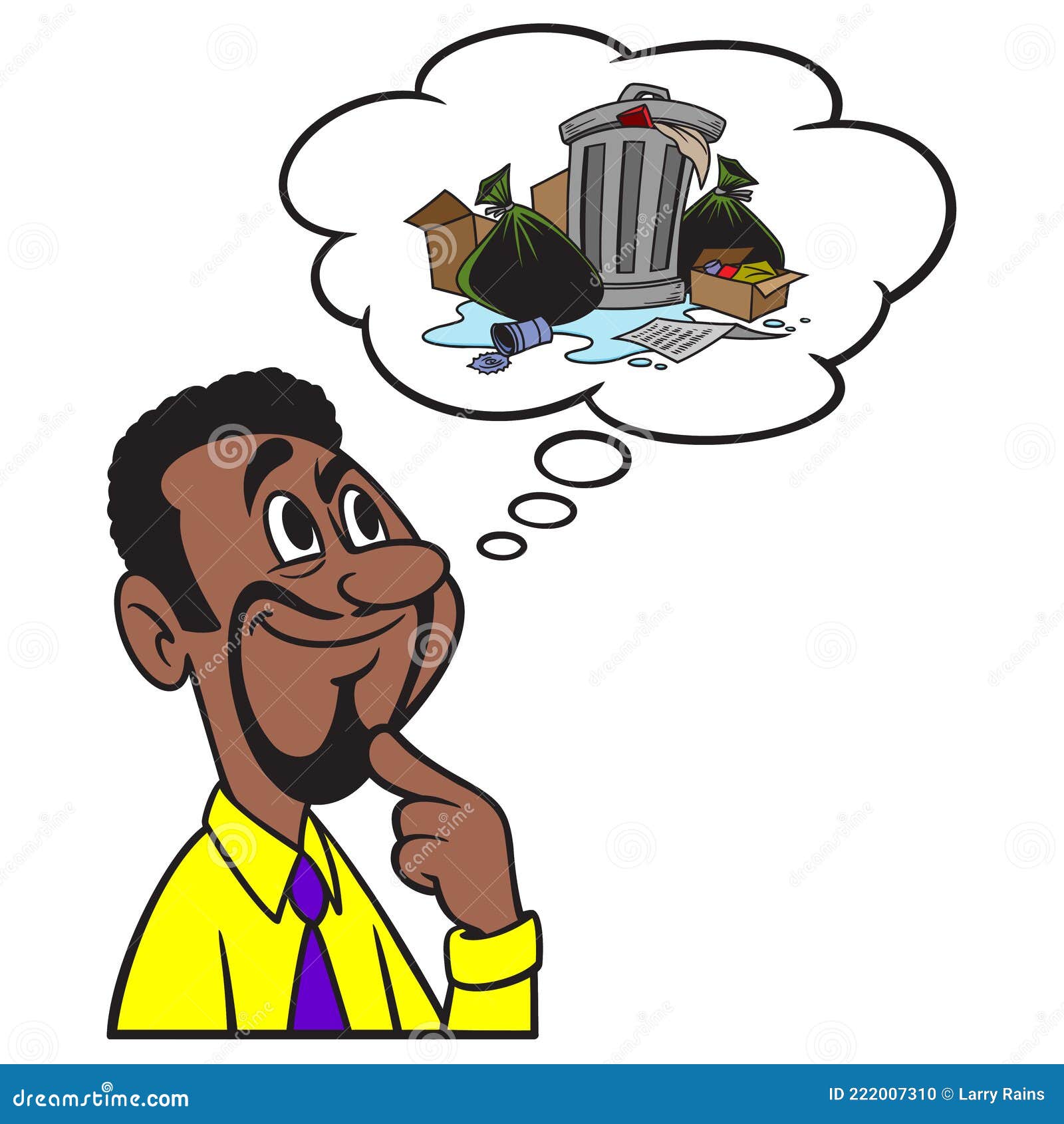 Man thinking about Garbage stock vector. Illustration of american ...