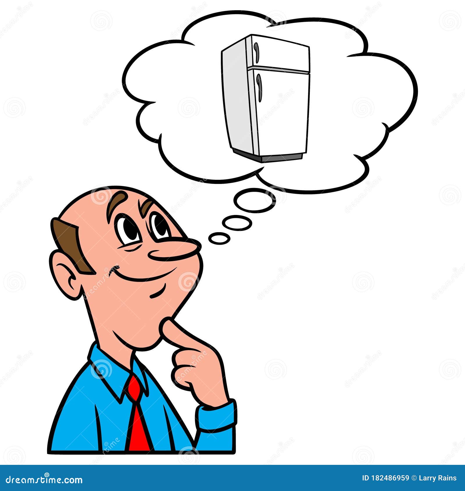 Thinking about a Refrigerator Stock Vector - Illustration of ...
