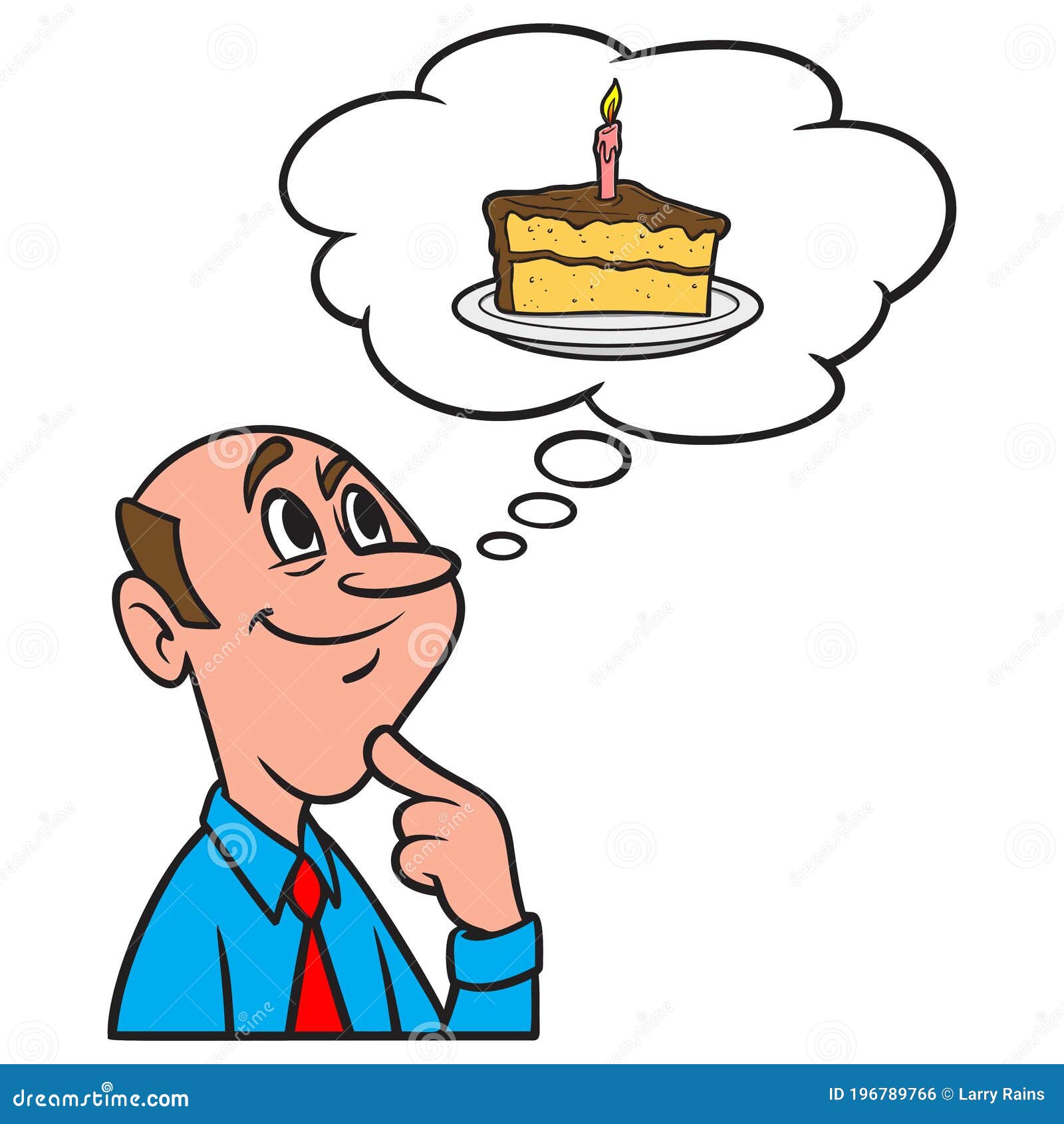 Thinking about a Slice of Cake Stock Vector - Illustration of ...