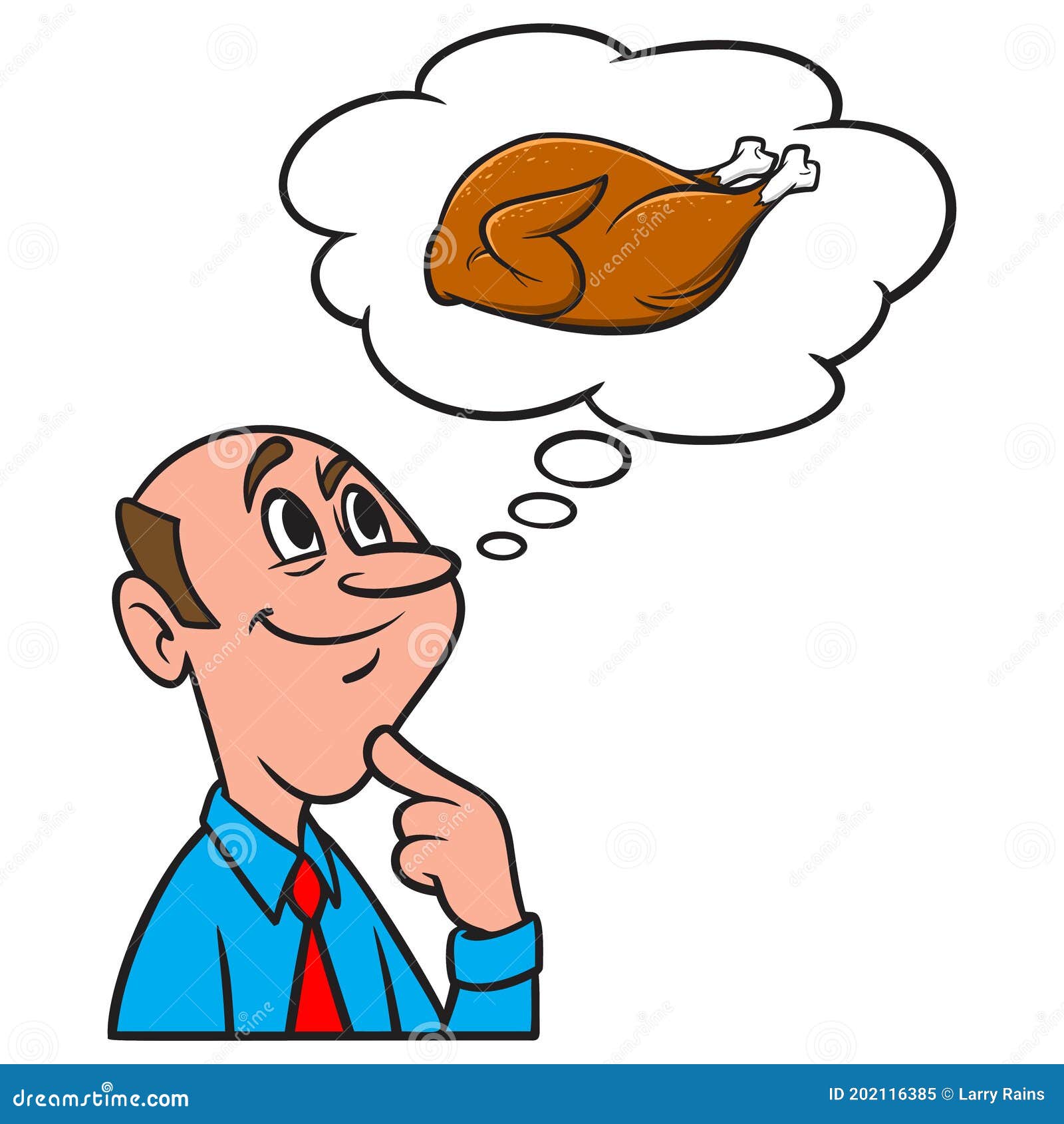 Thinking about a Roasted Turkey Stock Vector - Illustration of problems ...