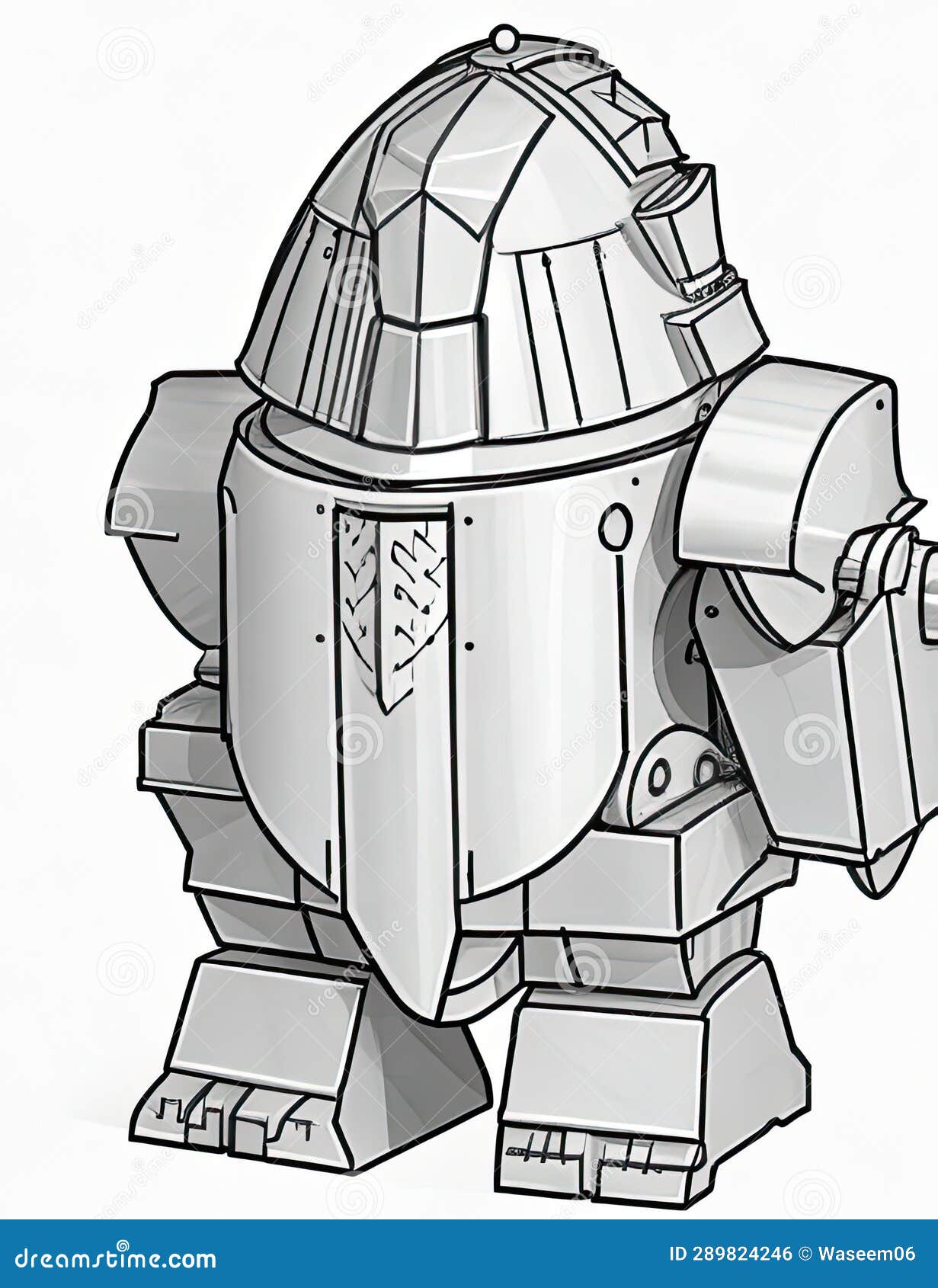 Cartoon Illustration of a Medieval Knight Robot in Armor on a White ...