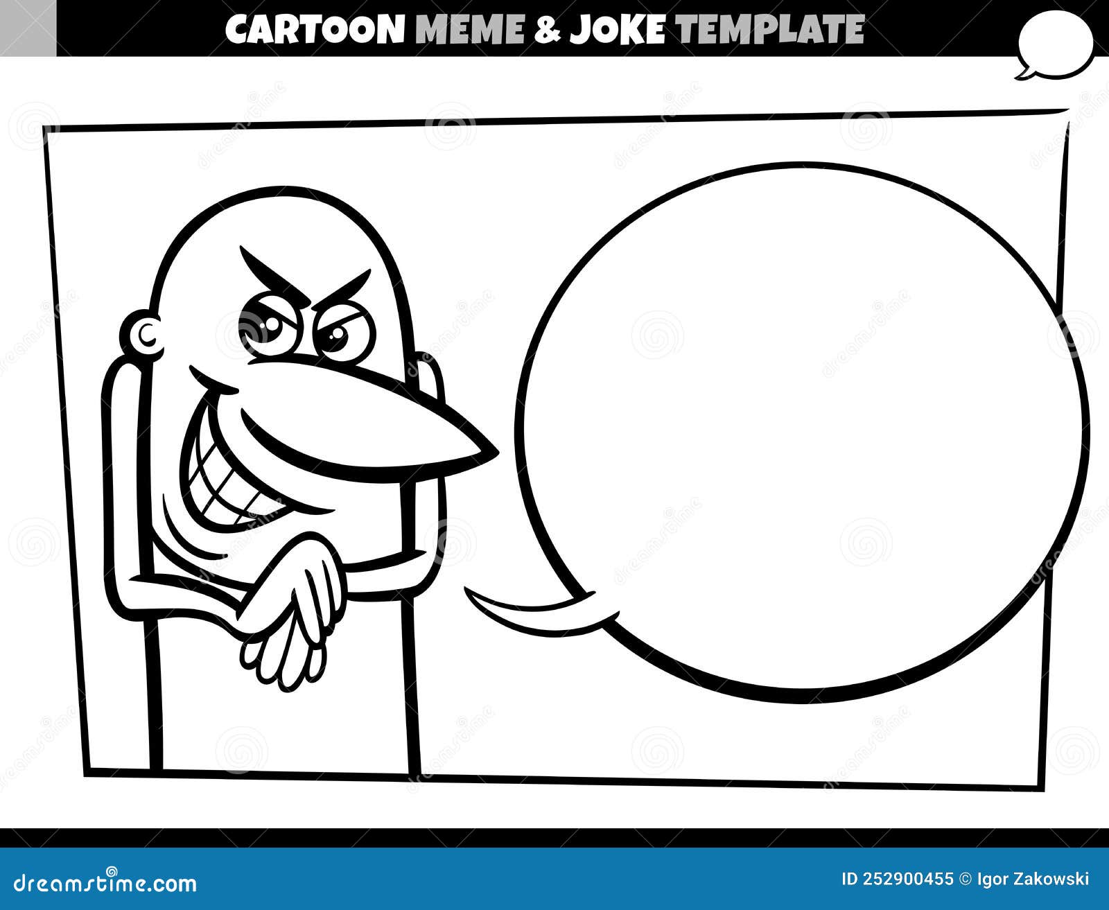 Cartoon Meme Template with Comic Mischievous Dude Stock Vector ...