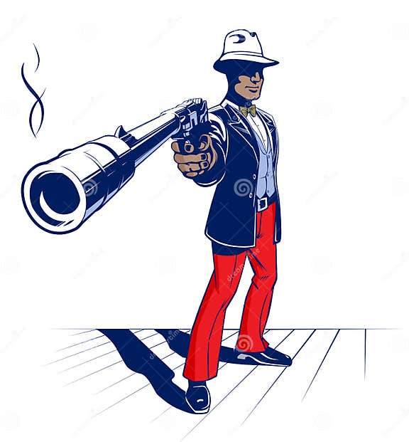 Cartoon Illustration of Mobster Stock Vector - Illustration of vector ...
