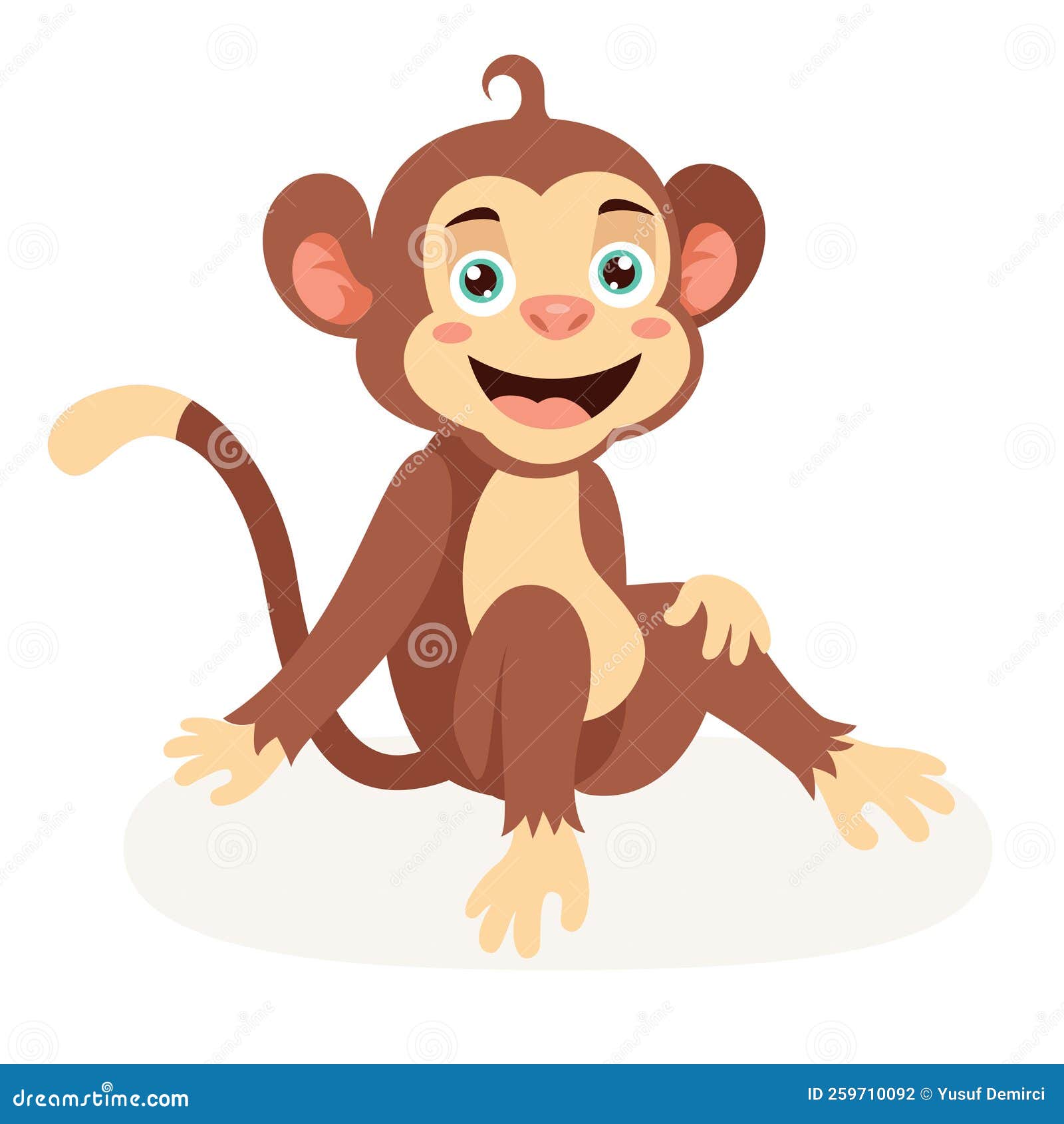 Cartoon Illustration of a Monkey Stock Illustration - Illustration of ...