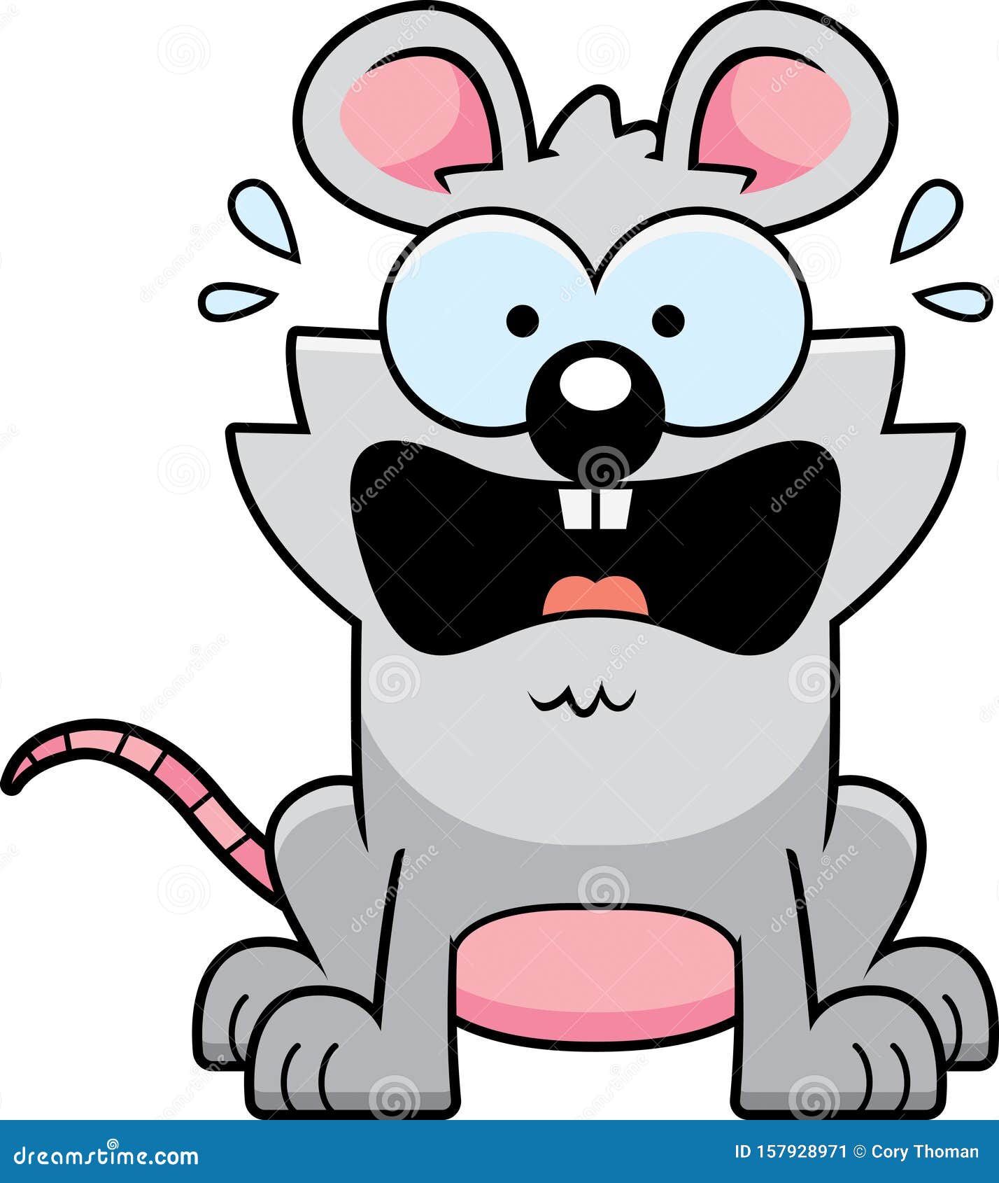Terrified Little Mouse stock vector. Illustration of frightened - 157928971