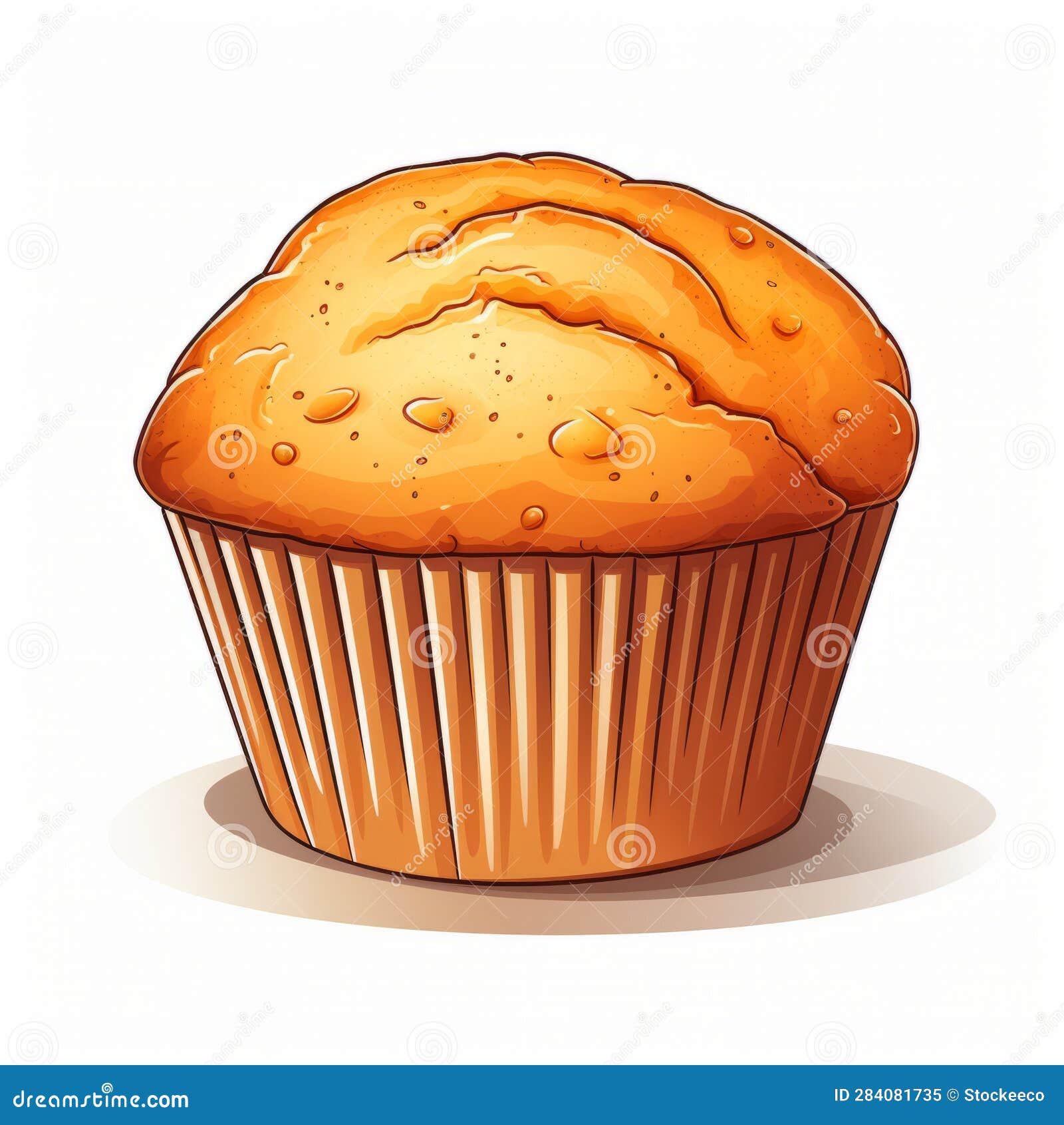 Detailed Vector Muffin Illustration on White Background Stock ...