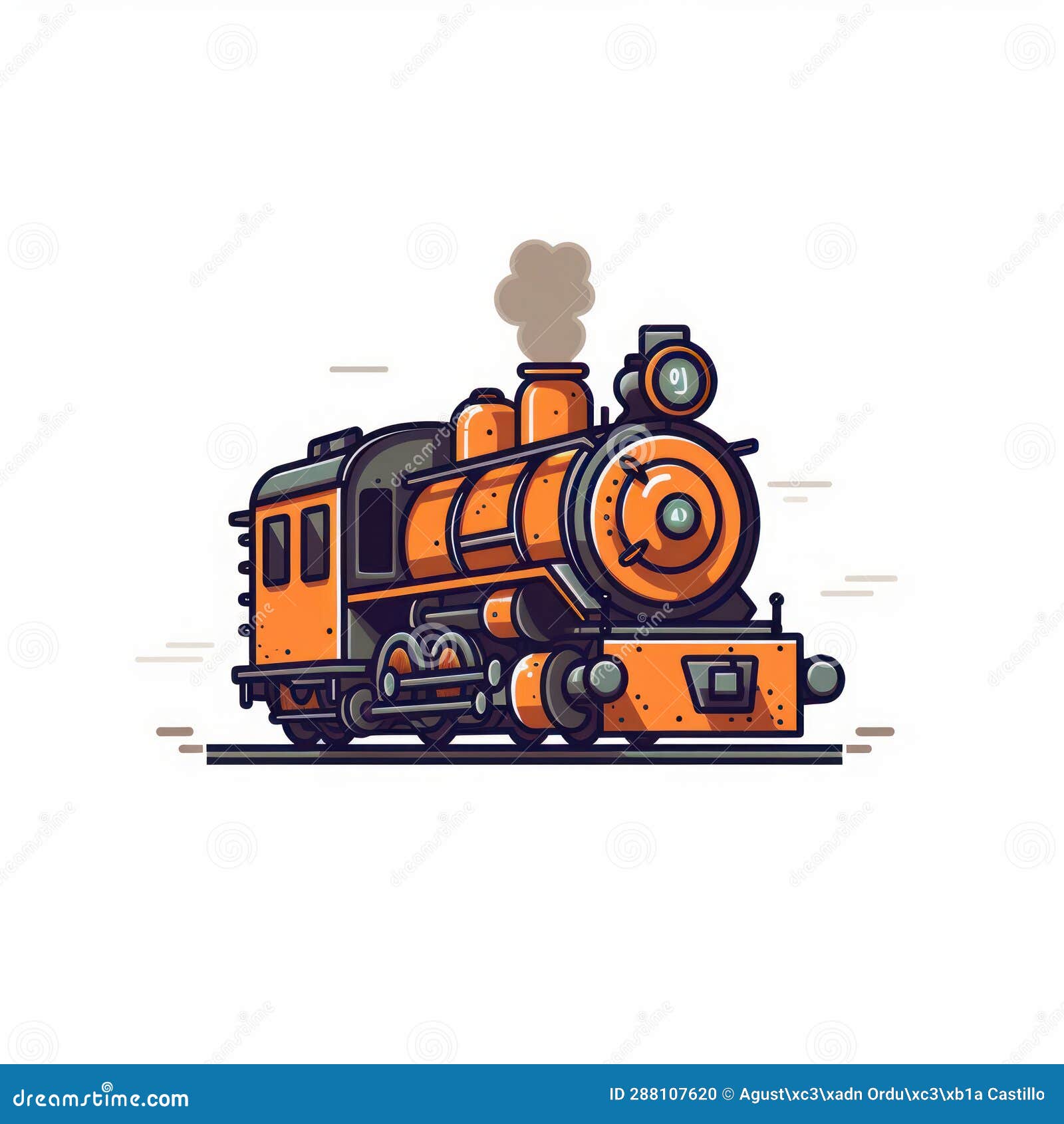 Cartoon Illustration of an Old Steam Train. Stock Illustration ...