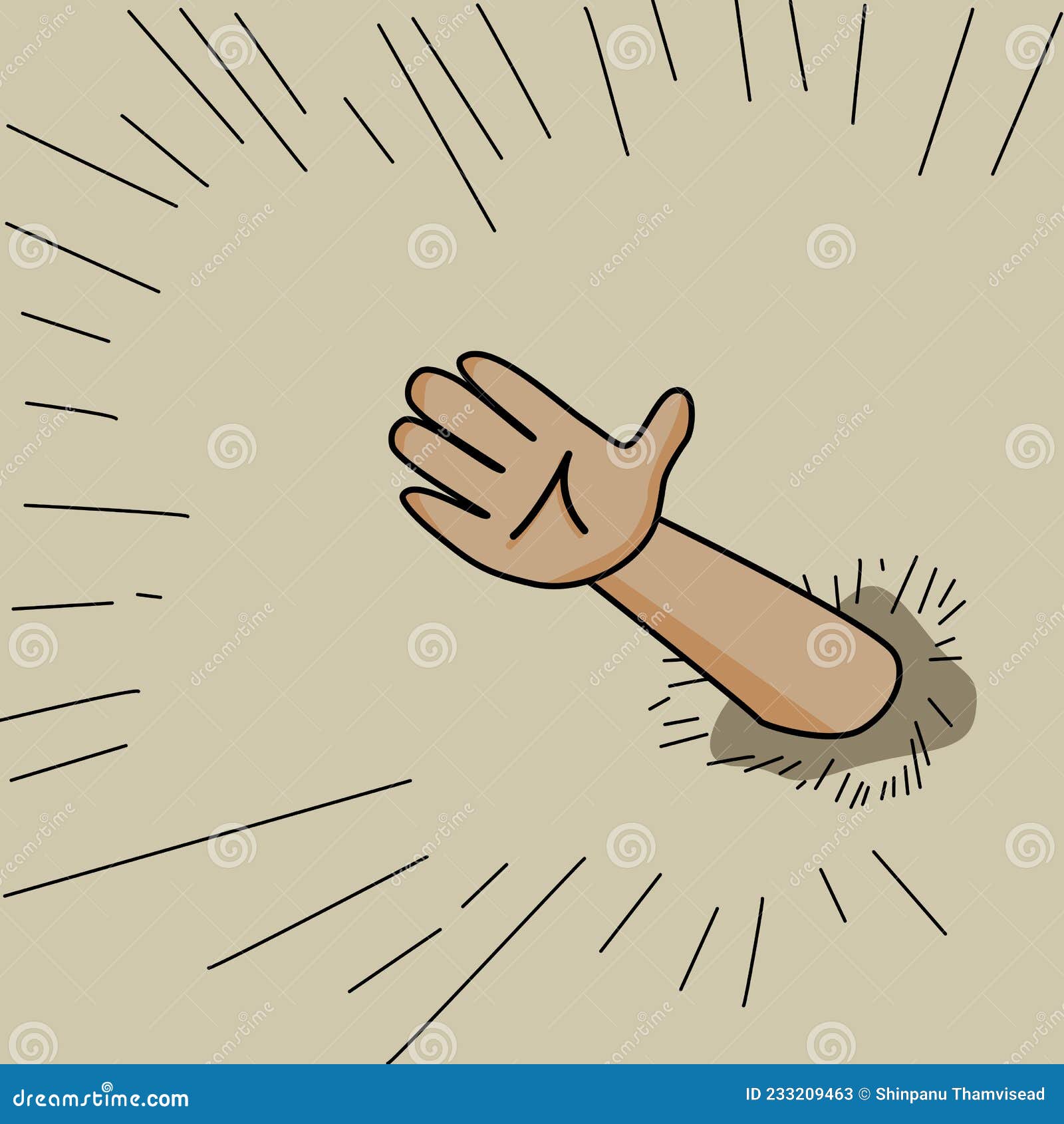 Cartoon Illustration of a Open the Palm of the Hand. Flat Vector ...