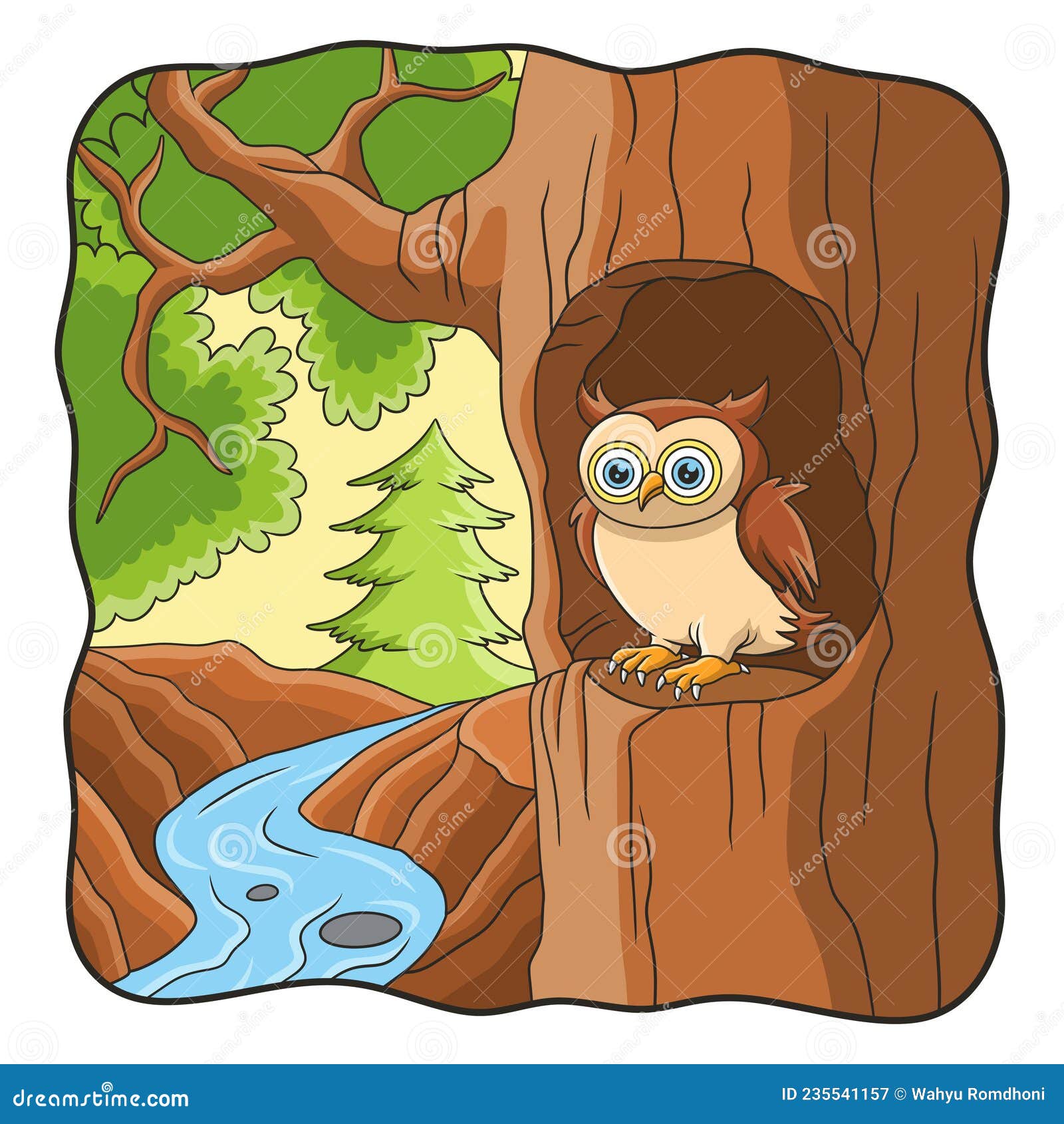 Cartoon Illustration Owl is in Front Stock Vector - Illustration of ...