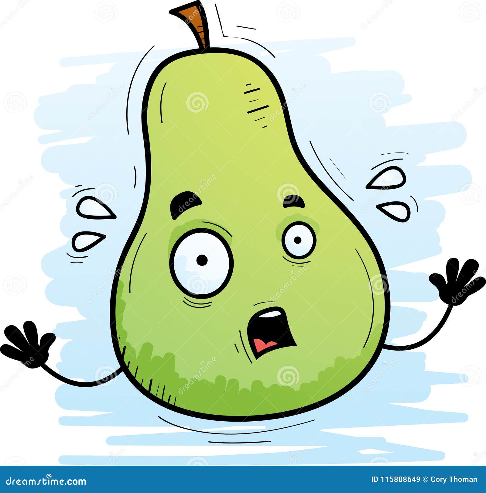 Scared Cartoon Pear stock vector. Illustration of scared - 115808649